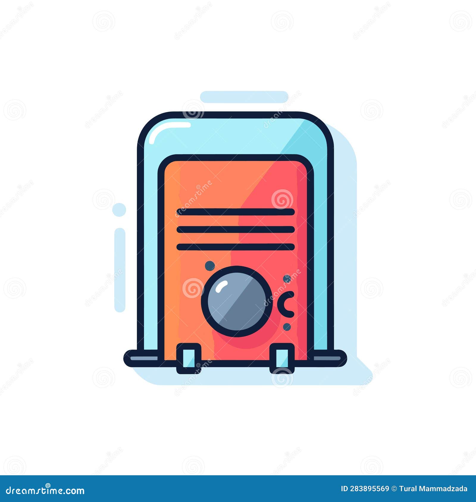 Vector of a Flat Vector Icon of a Computer in Red and Blue Colors Stock ...