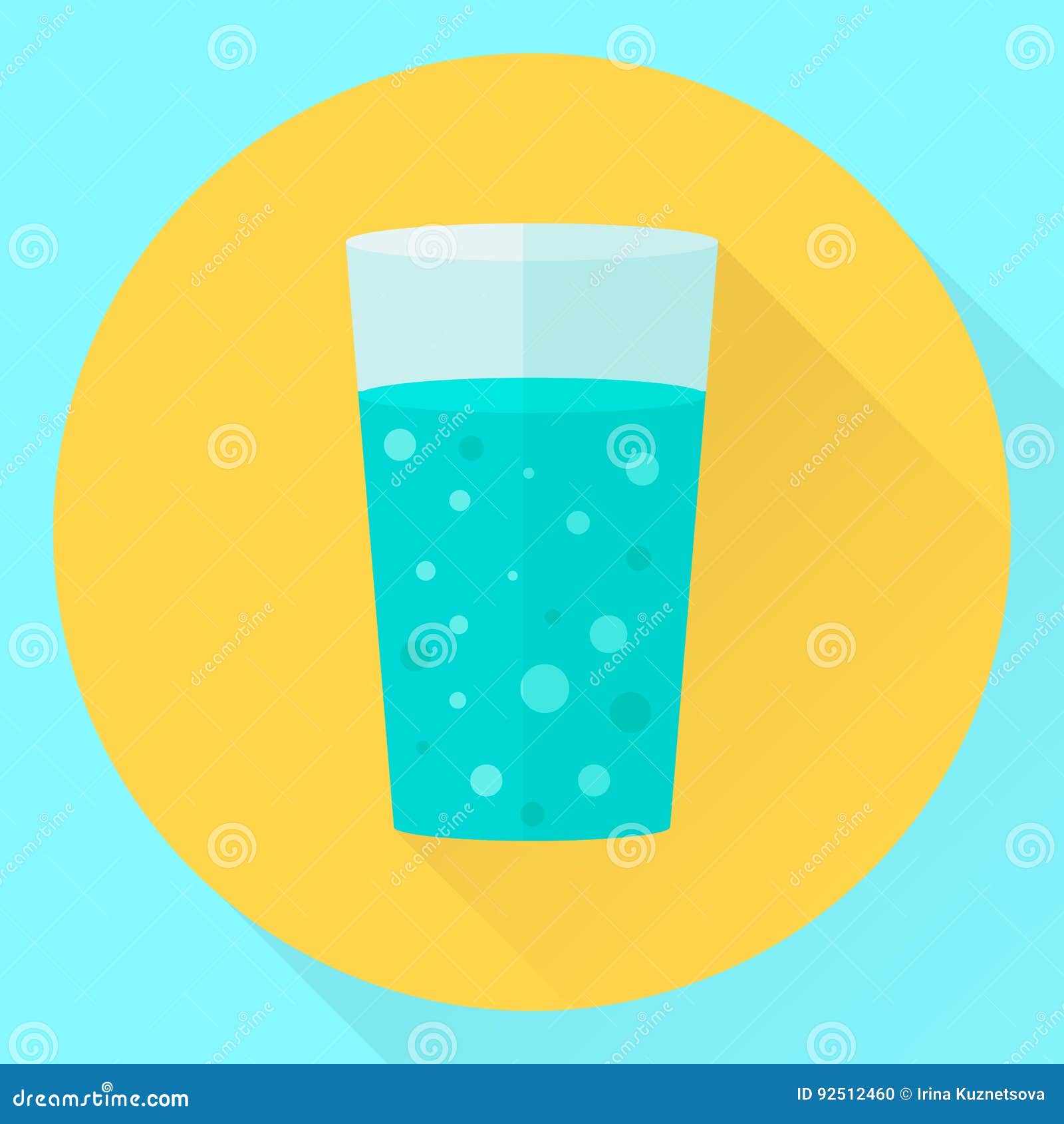 Vector Flat Icon Cup of Water Stock Vector - Illustration of symbol ...