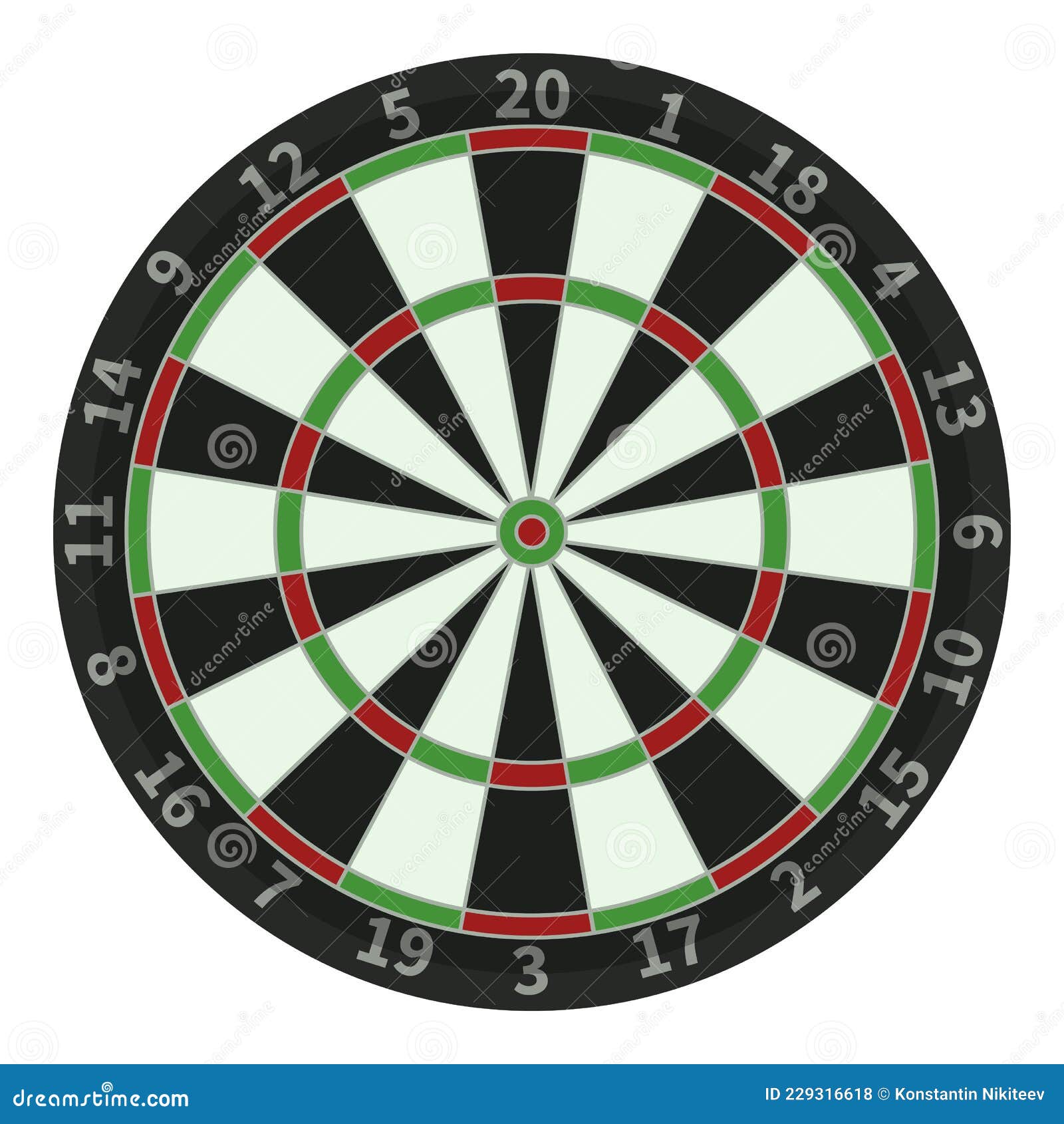 Vector Flat Icon of Darts Target with Points Marks Stock Vector ...