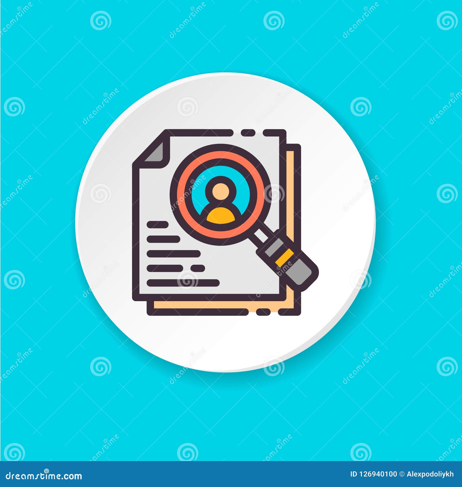 Vector Flat Icon Employee Search. Button for Web or Mobile App Stock ...