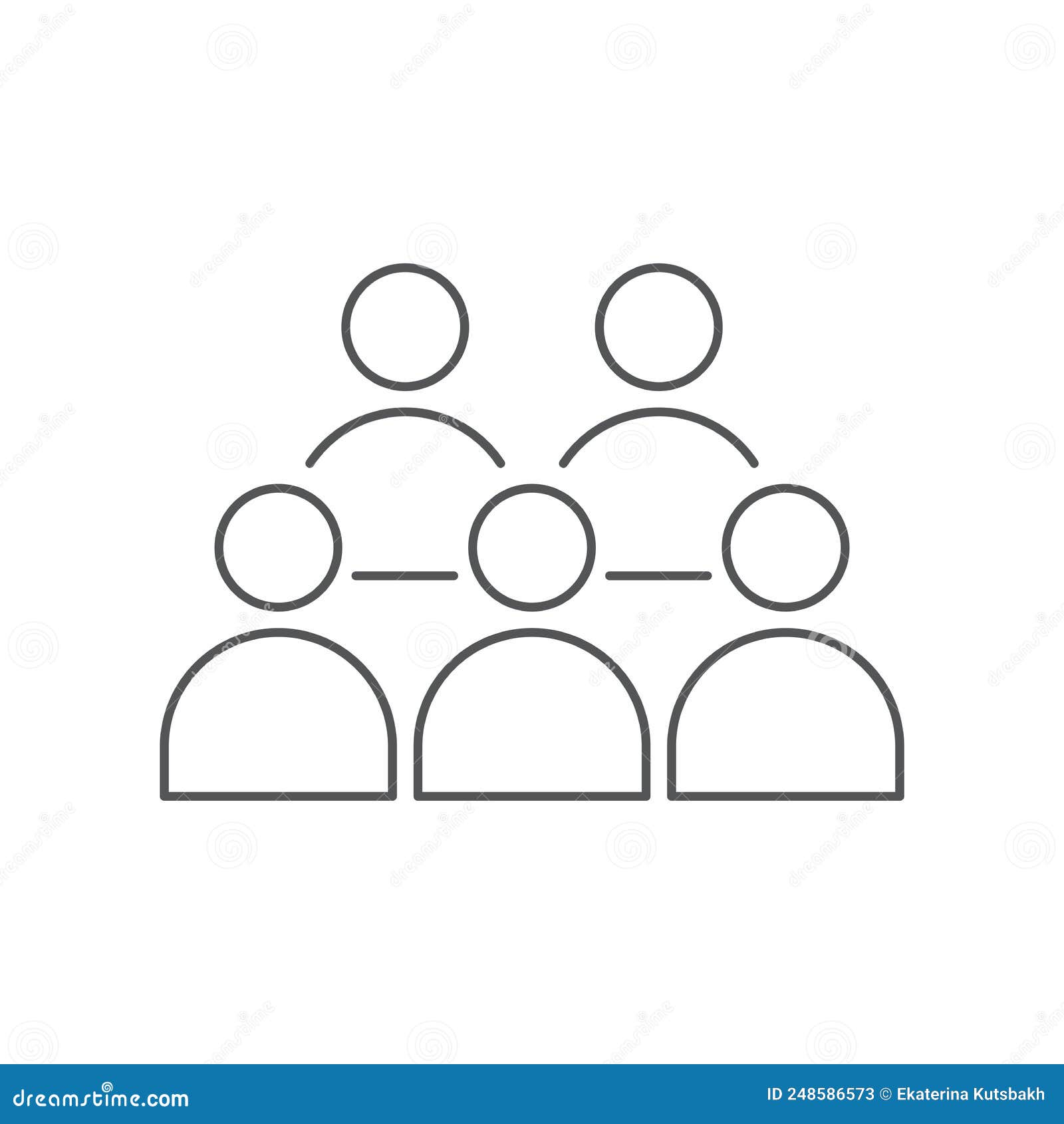 Vector Flat Icon of a Group of People. Stock Vector - Illustration of ...