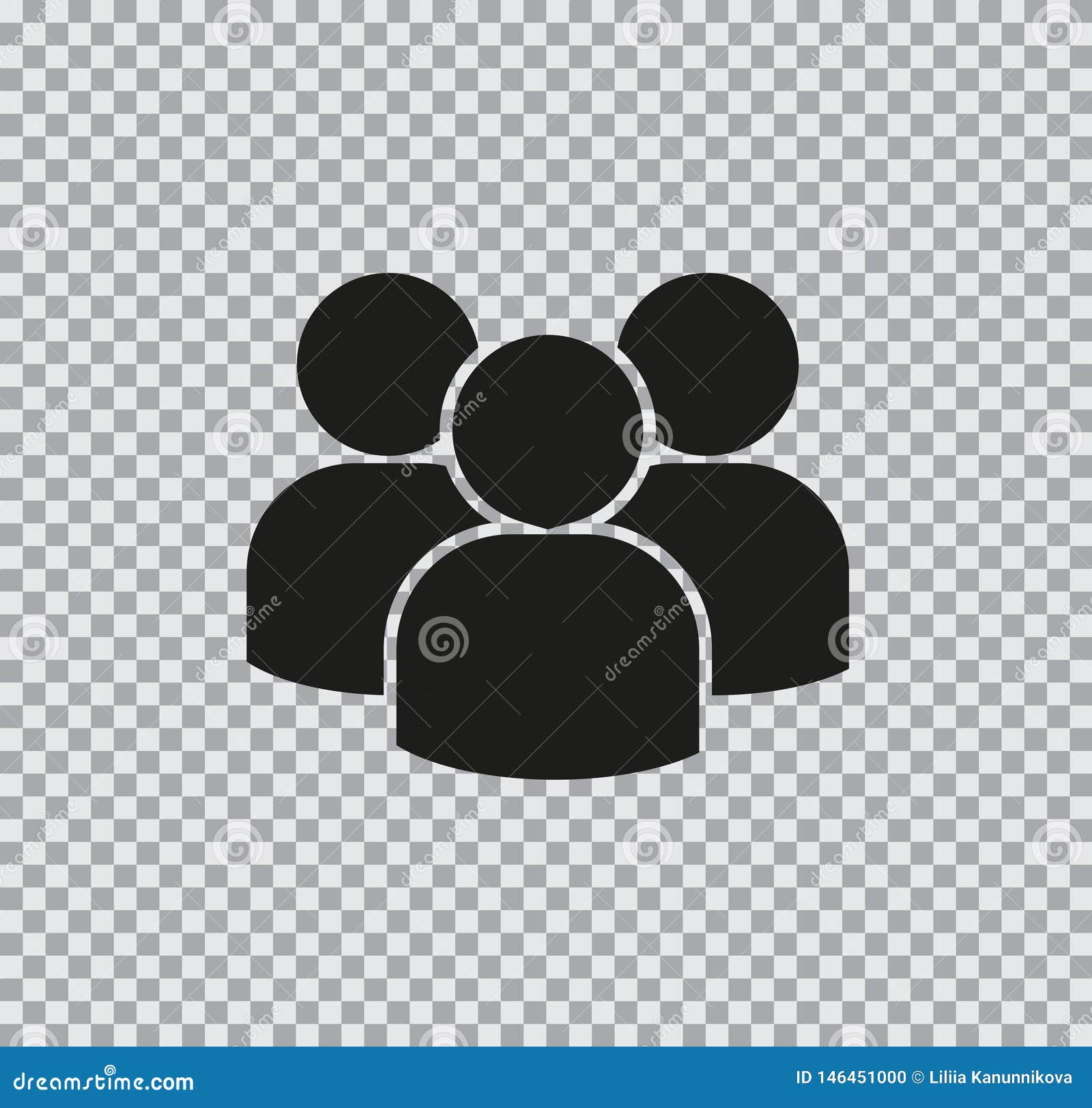 Vector Flat Icon Group of People on Transparent Background Stock ...