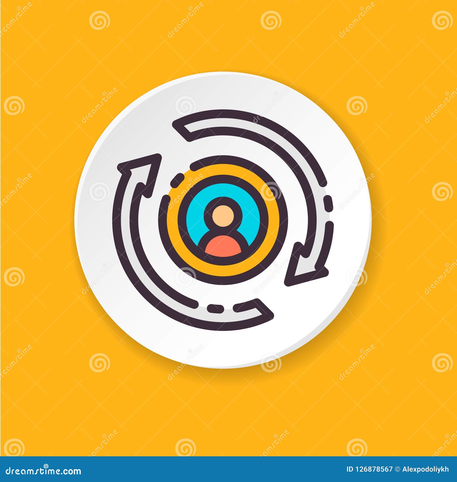 Vector Flat Icon HR-change. Button for Web or Mobile App Stock Vector ...
