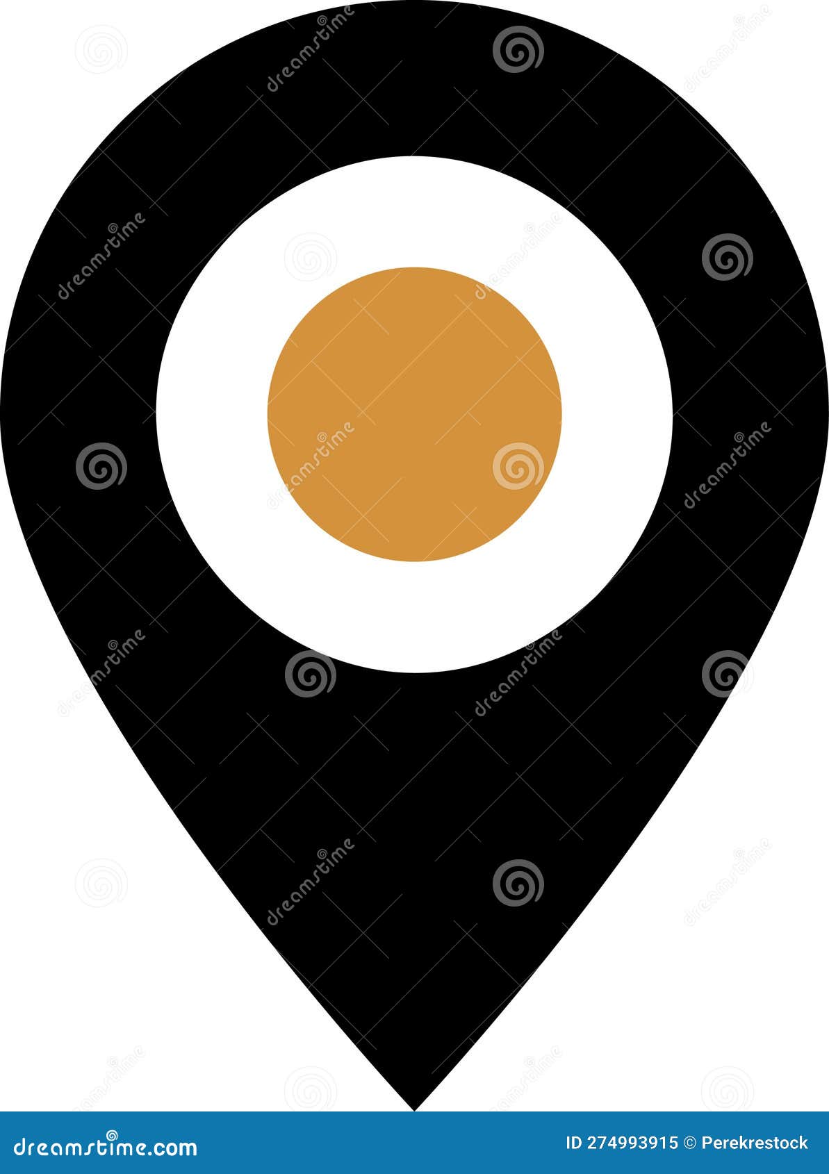 Vector Flat Icon of Location Pin As Place Position Concept Isolated on ...