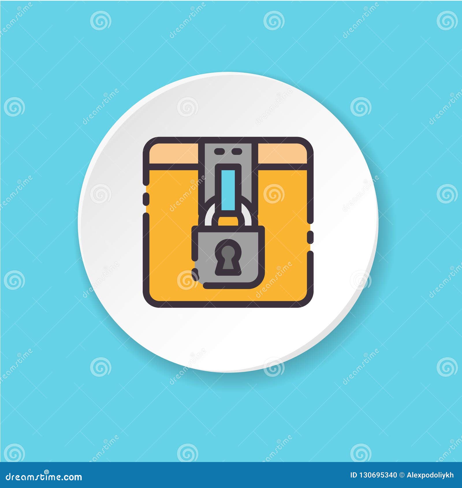 Vector Flat Icon Locked Box. UI/UX User Interface. Stock Vector ...