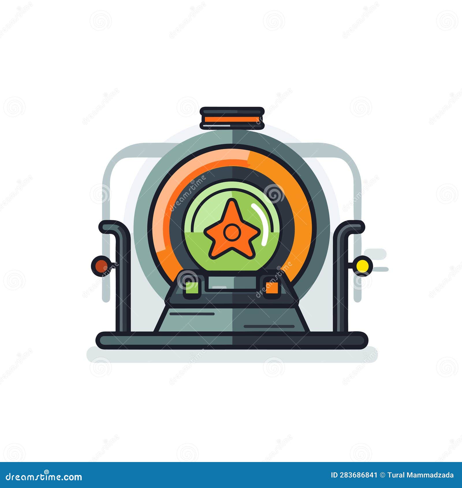 Vector of a Flat Icon of a Machine with a Star on it Stock Vector ...