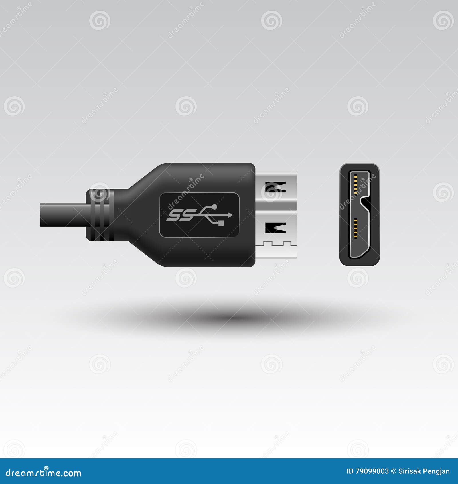 Vector of Flat Icon Micro USB Connector on Background Stock Vector ...