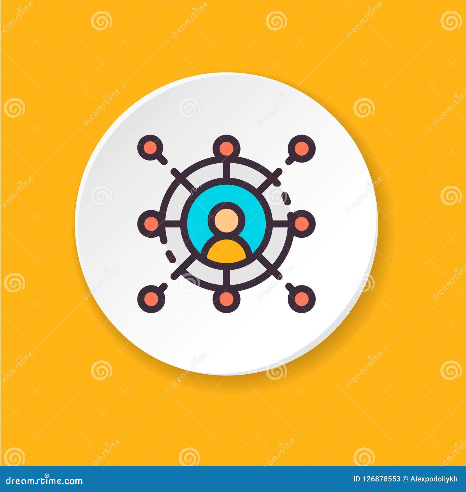 Vector Flat Icon Networking. Button for Web or Mobile App Stock Vector ...