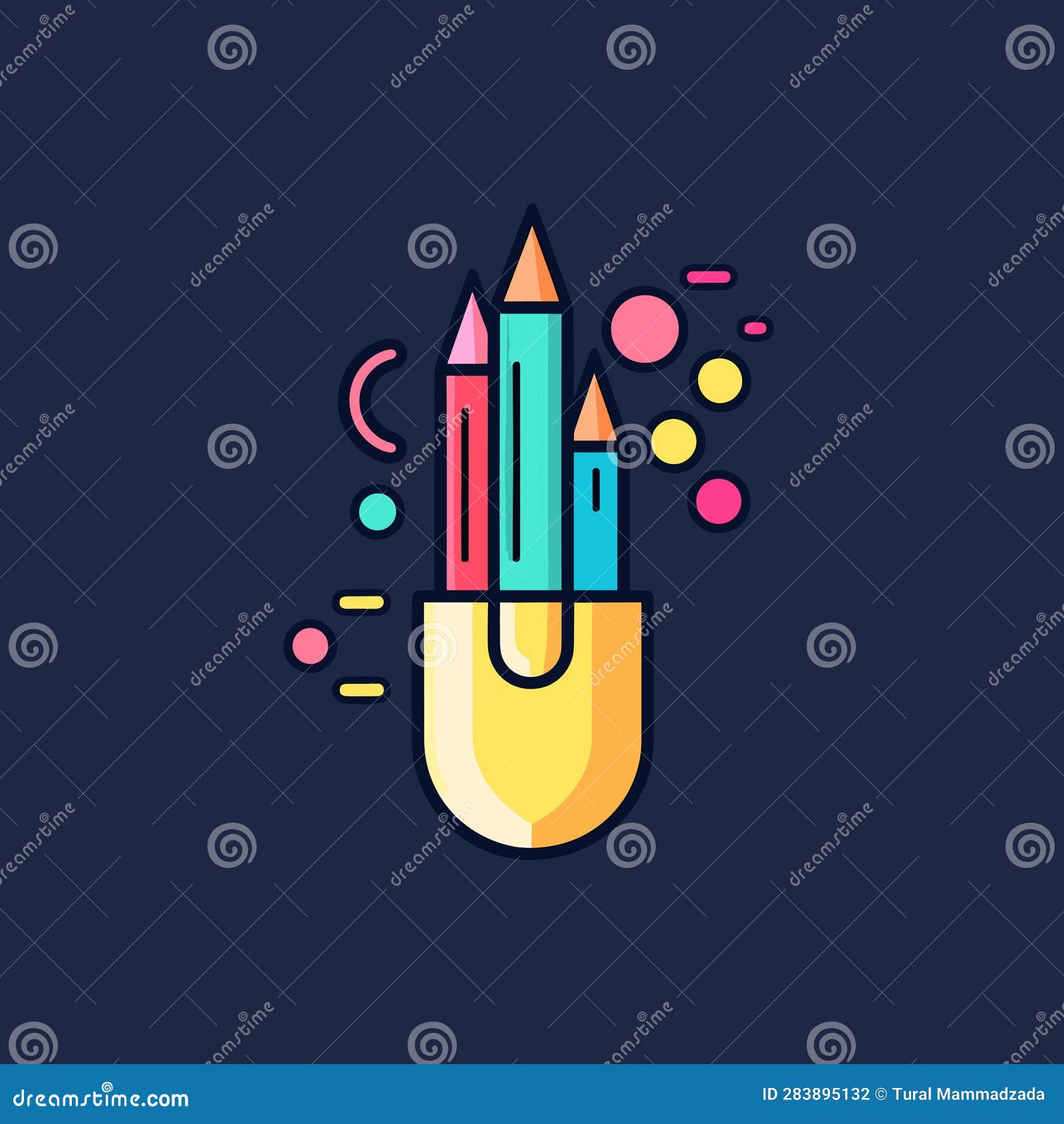 Vector of a Flat Vector Icon of a Pencil Shaped Like a Pencil Stock ...