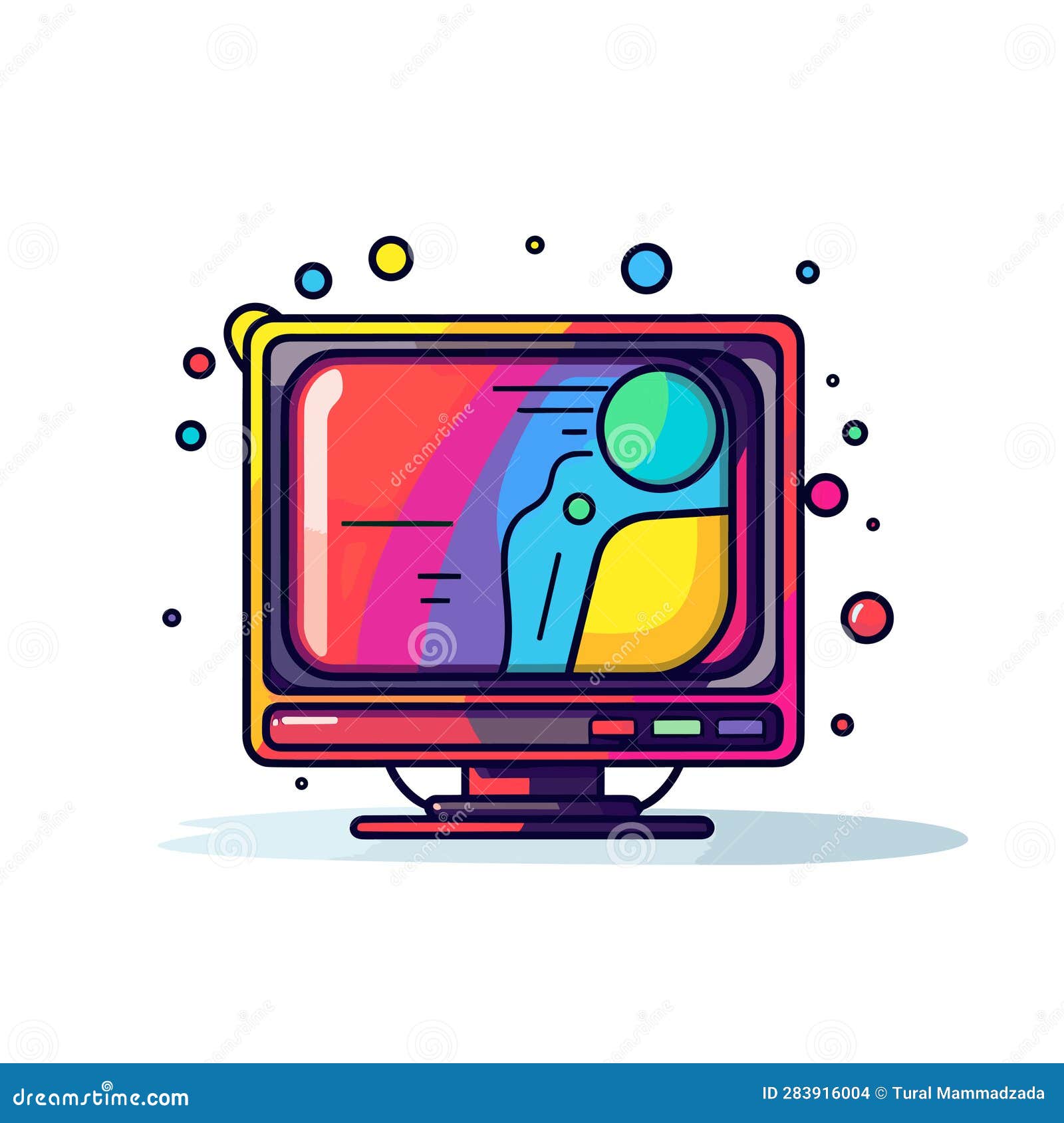 Vector of a Flat Vector Icon of a Person on a Television Screen Stock ...
