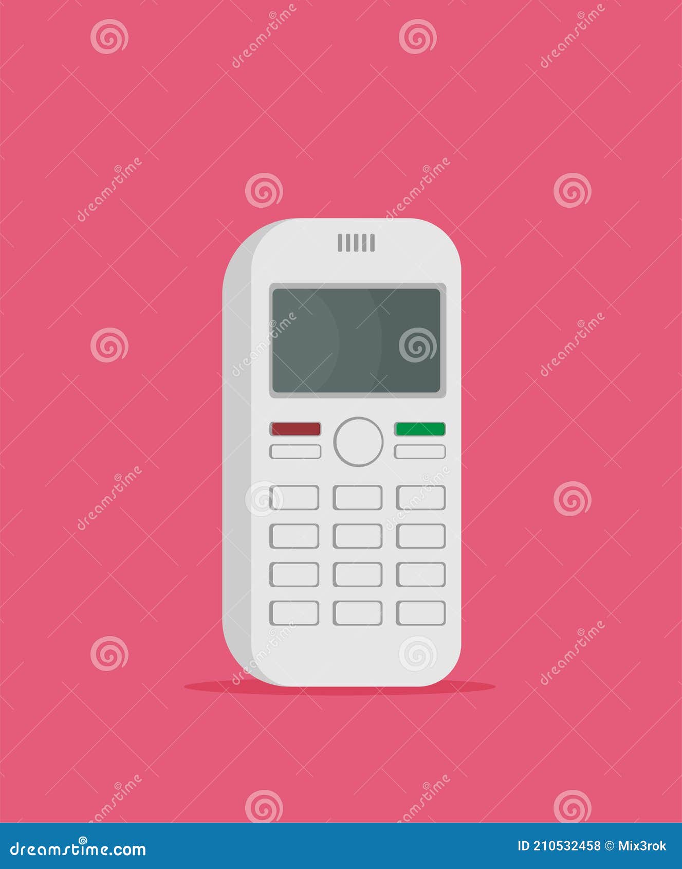 Vector Flat Icon of Phone with Keypad and Display Stock Vector ...