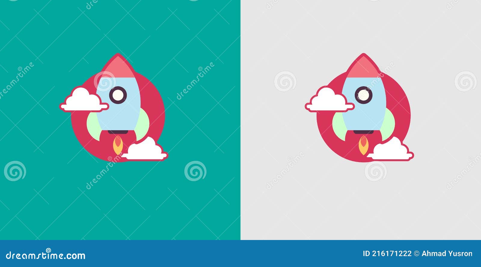 Vector Flat Icon Rocket Launch Logo Sign Illustration Stock Vector ...