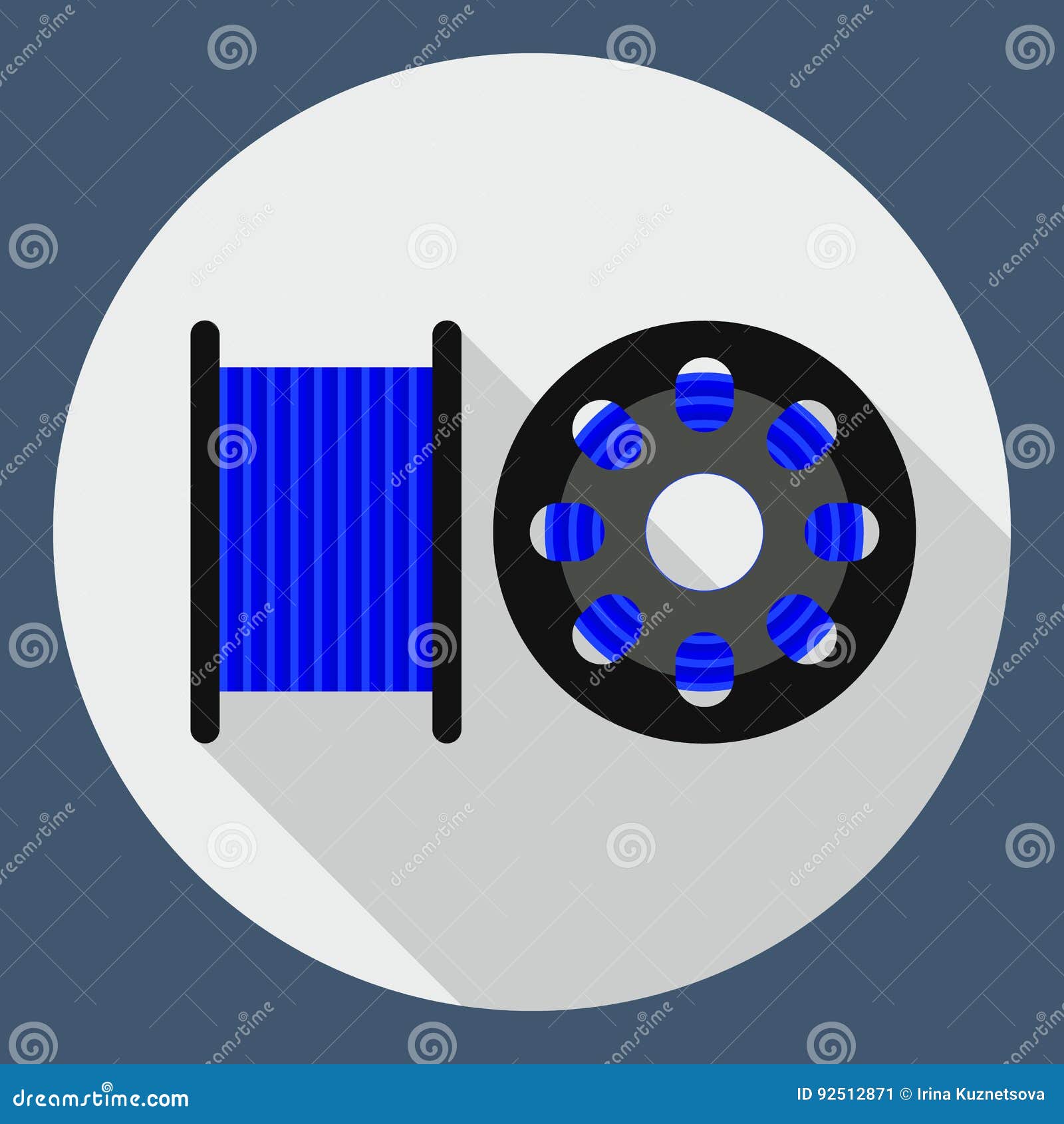 Vector Flat Icon Spool for 3D Printer, Plastic for 3D Printer, G Stock ...