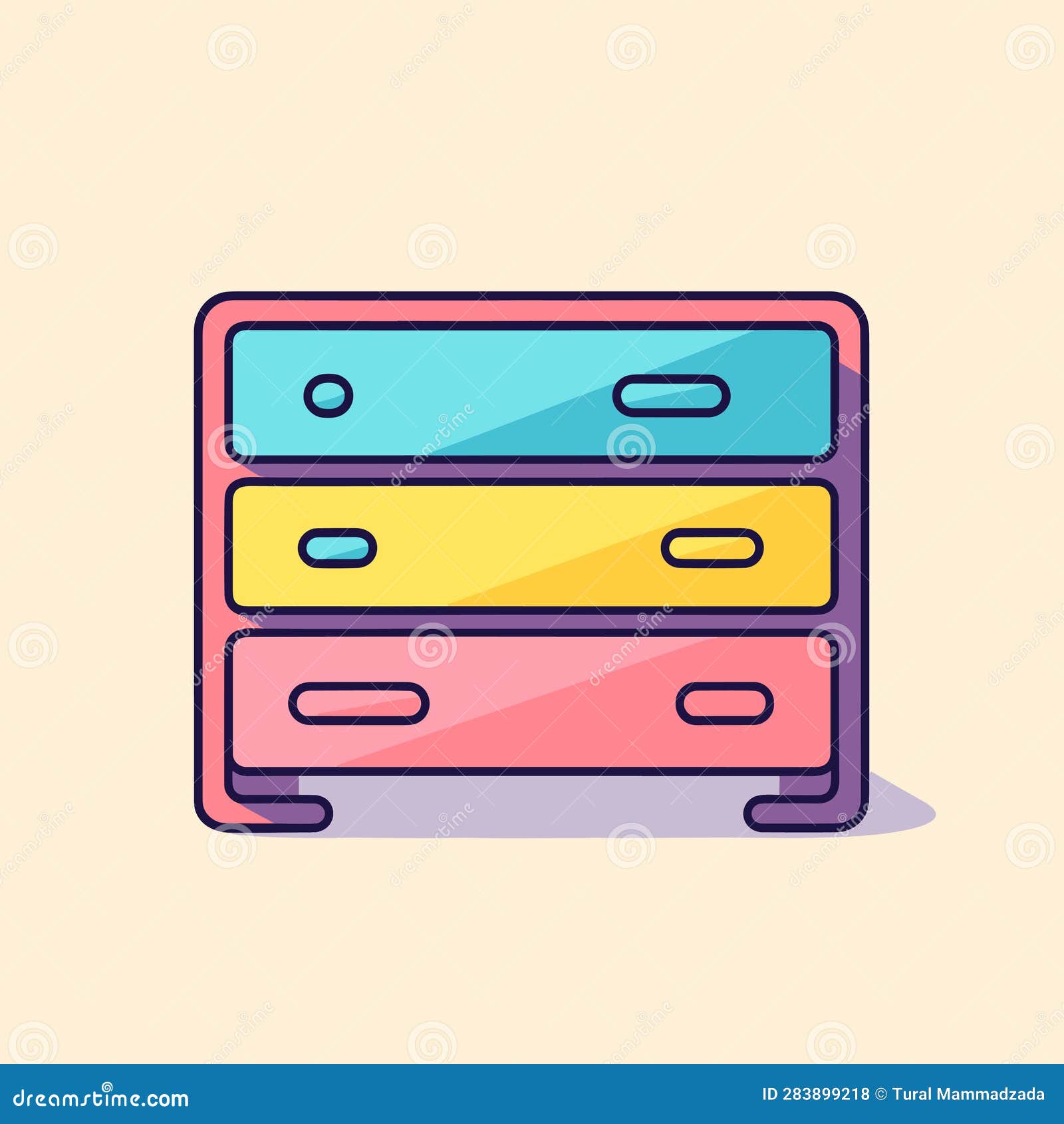 Vector of a Flat Vector Icon of a Stack of Drawers Stock Vector ...