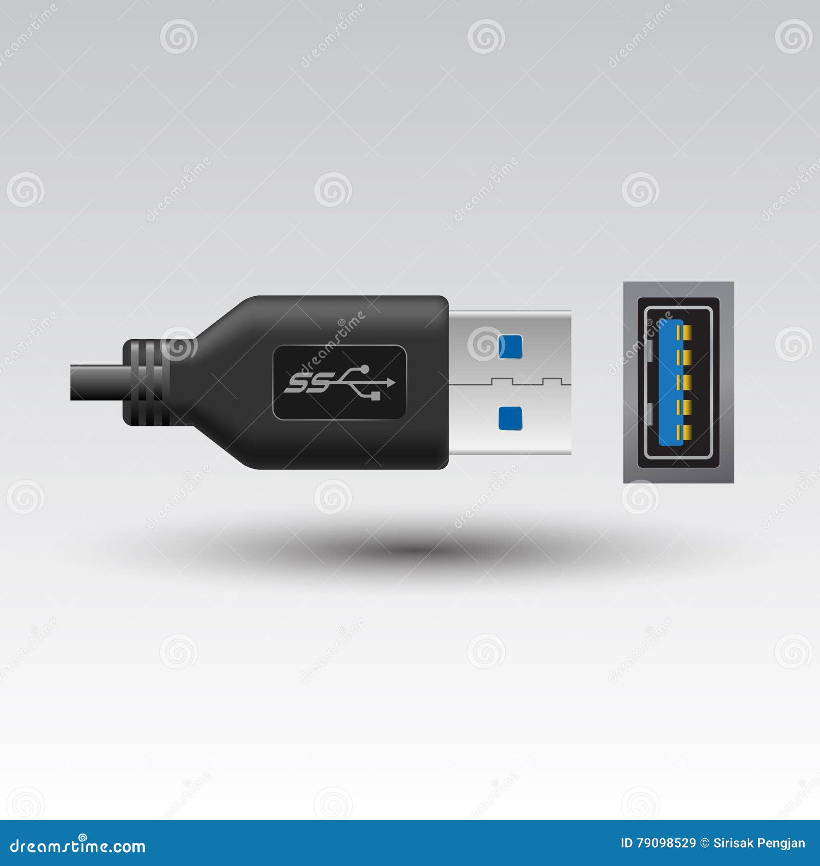 Vector of Flat Icon USB Type-a Connector on Background Stock Vector ...