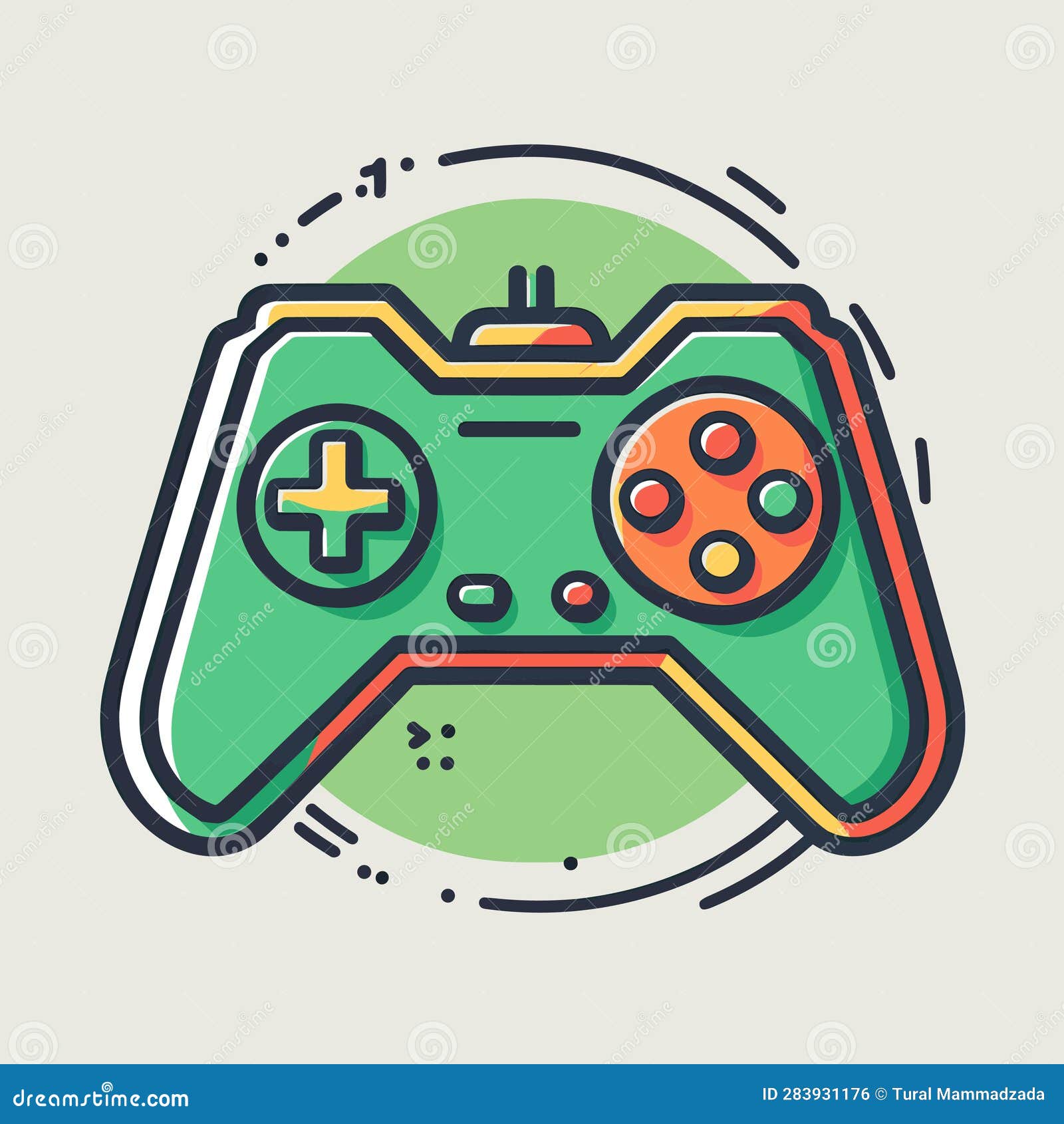 Vector of a Flat Vector Icon of a Video Game Controller with a Cross on ...