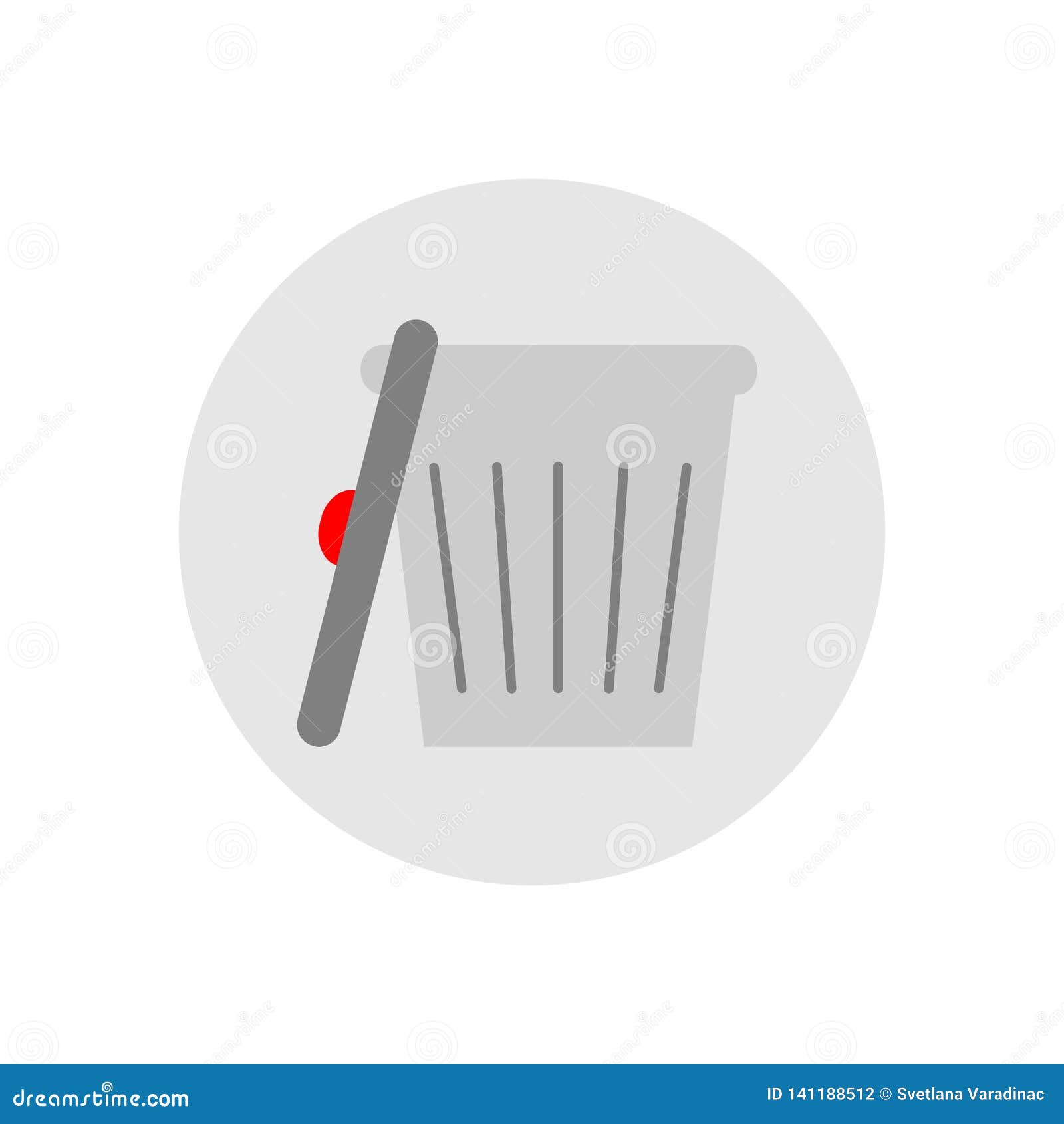 Recycle Bin for Trash and Garbage - Circle Design. Stock Vector ...