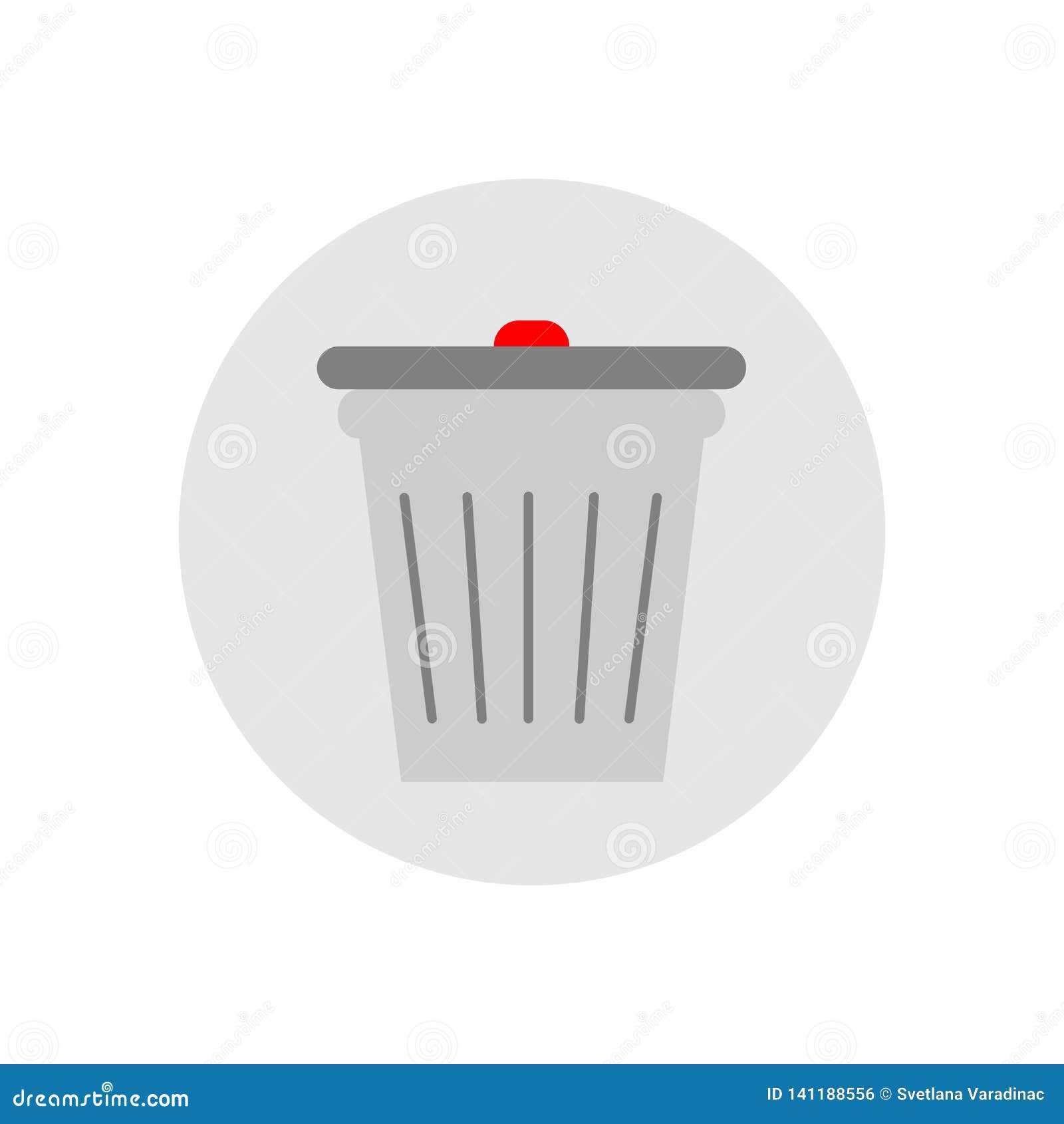 Recycle Bin for Trash and Garbage - Circle Design. Stock Vector ...