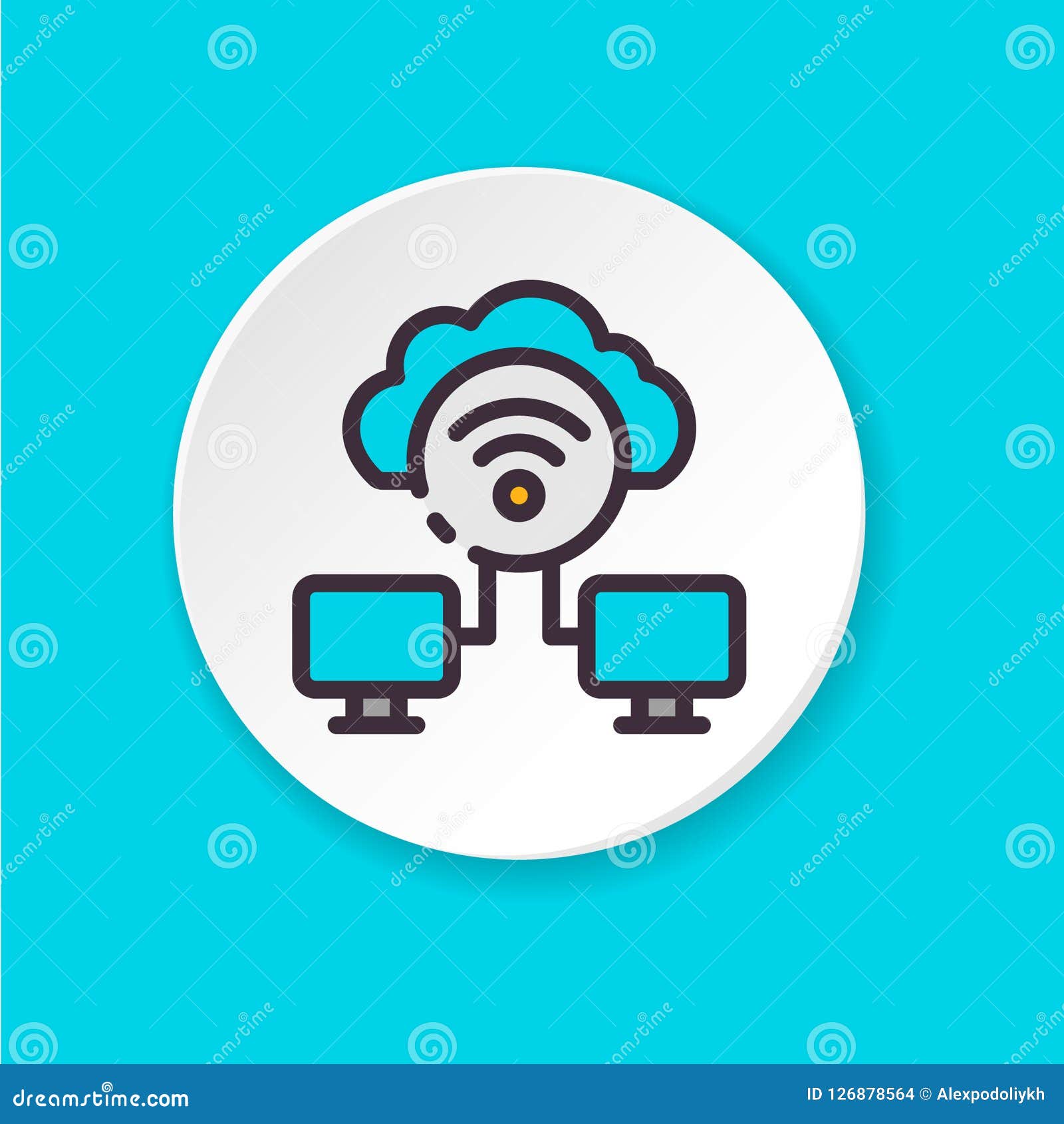 Vector Flat Icon Wi-fi Connect. Data Store. Button For Web Or Mobile ...