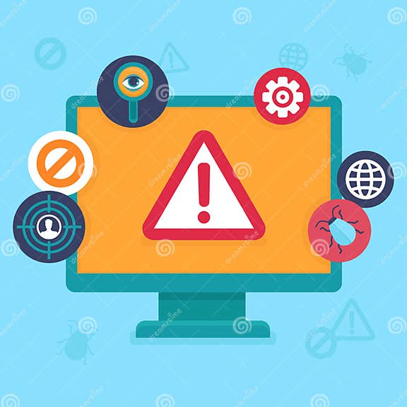 Vector Flat Icons - Internet Security and Virus Stock Vector ...