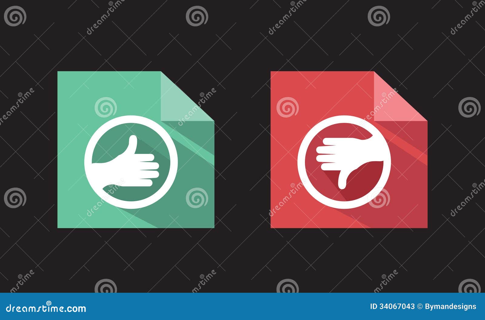 Like Unlike Buttons. Thumbs Up And Down Isolated Icons. Yes And No ...