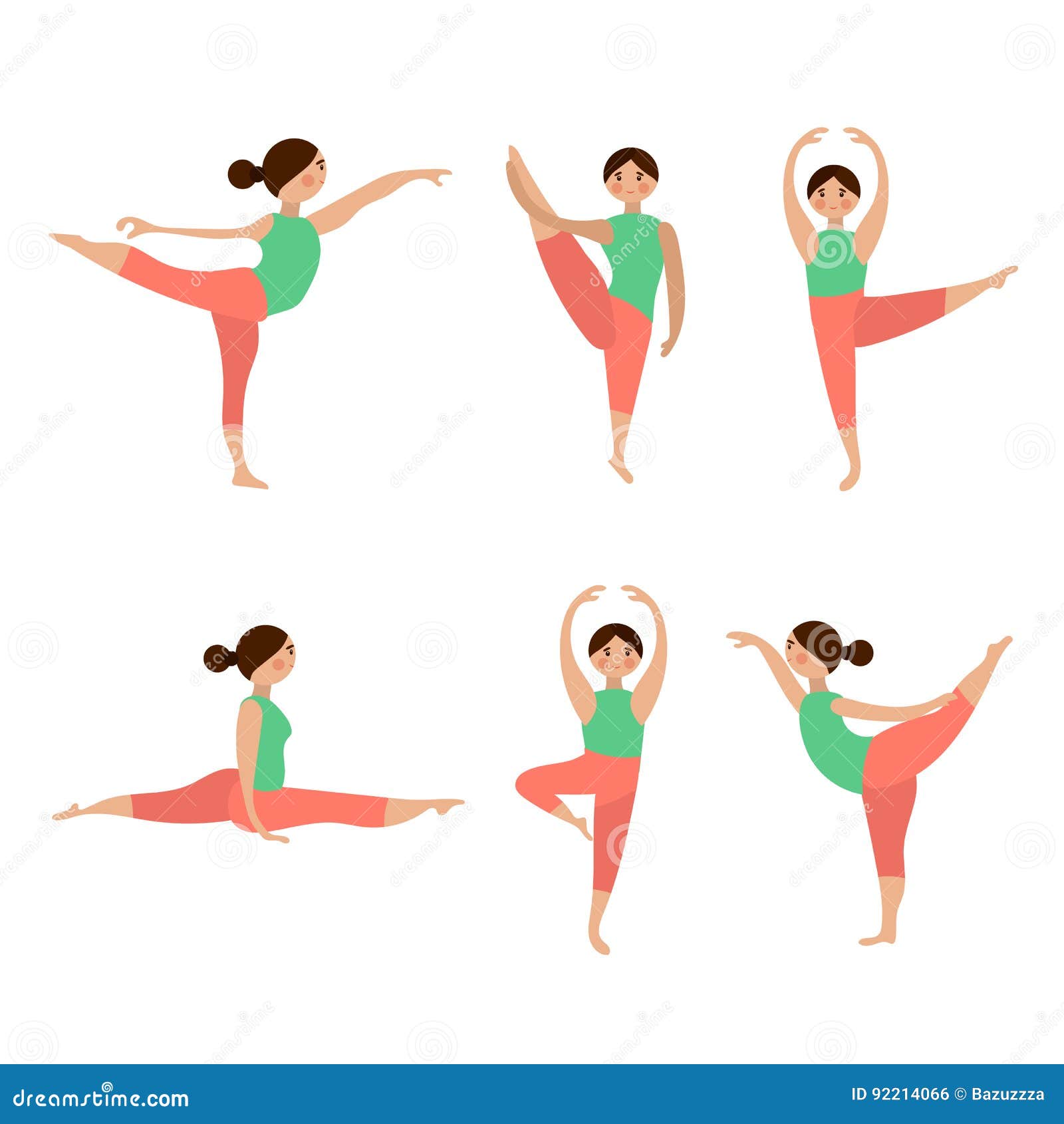 Vector Flat Icons Set of Yoga Poses Stock Vector - Illustration of body ...