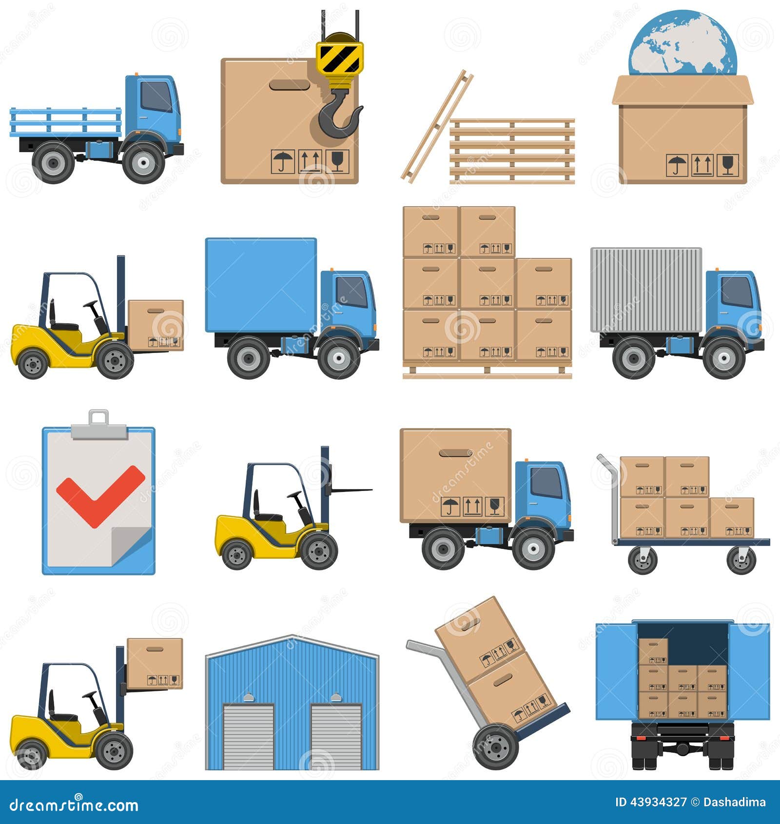 Vector Flat Icons - Shipping Stock Vector - Illustration of load ...