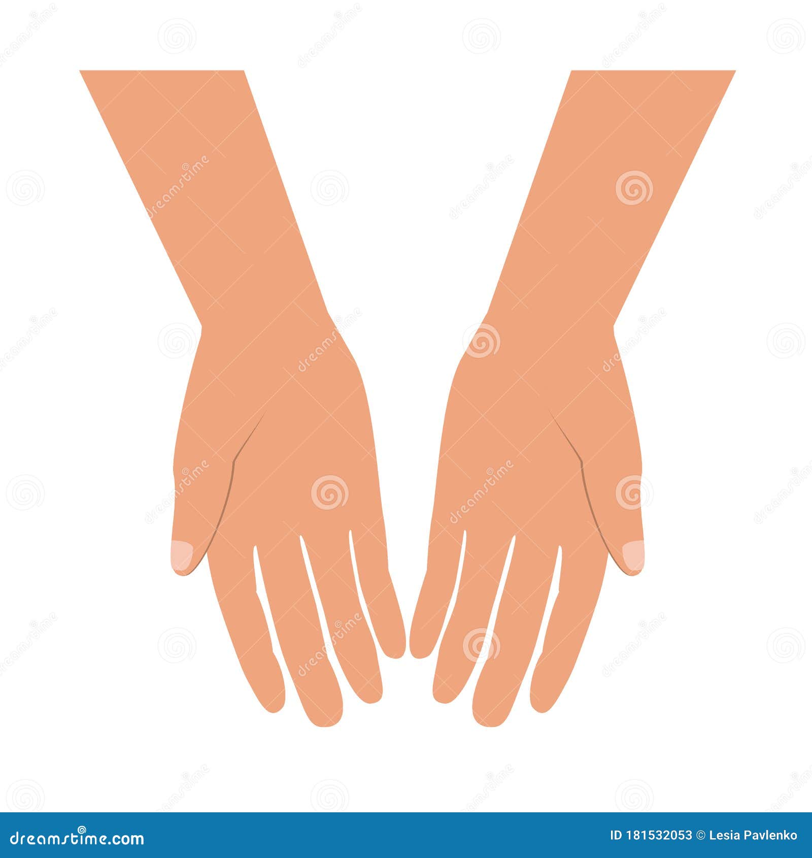 Vector Flat Illustration of Giving or Begging Hands. Stock Vector ...