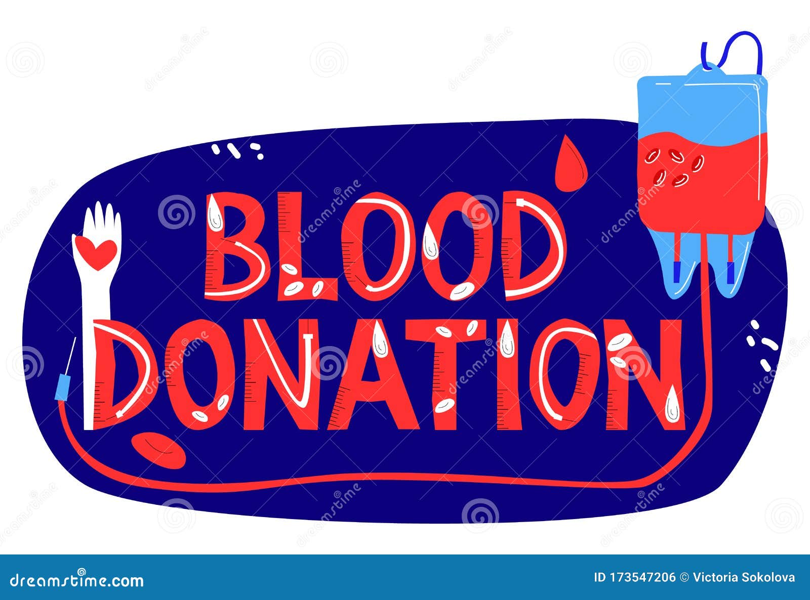 Vector Flat Illustration in Form Logo and Lettering about Donation ...