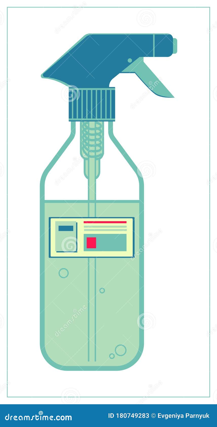 Vector Flat Illustration with Hand Sanitizer Bottle Icon. Stylized ...