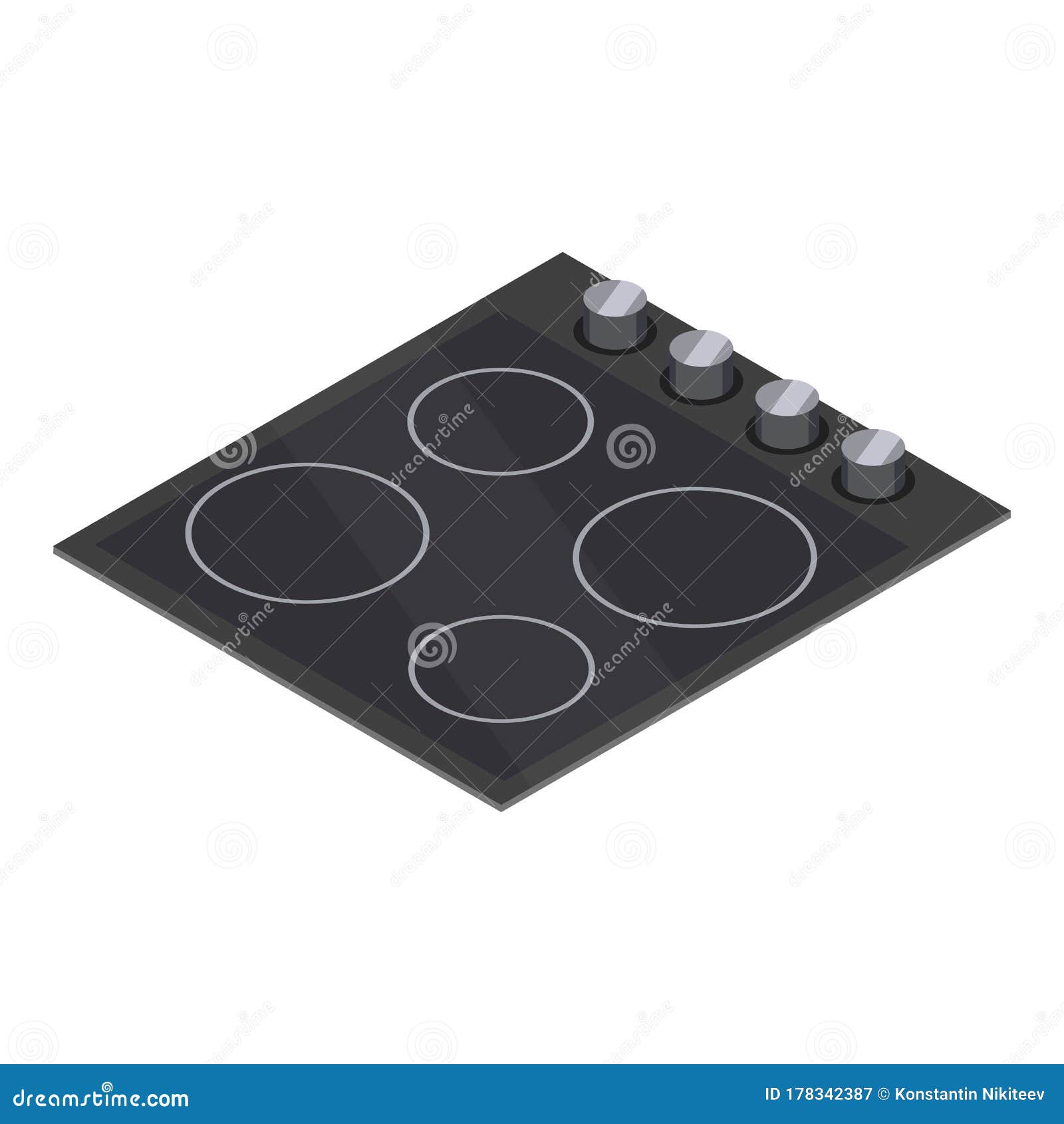 Vector Flat Illustration of Hob Stock Vector - Illustration of gray ...