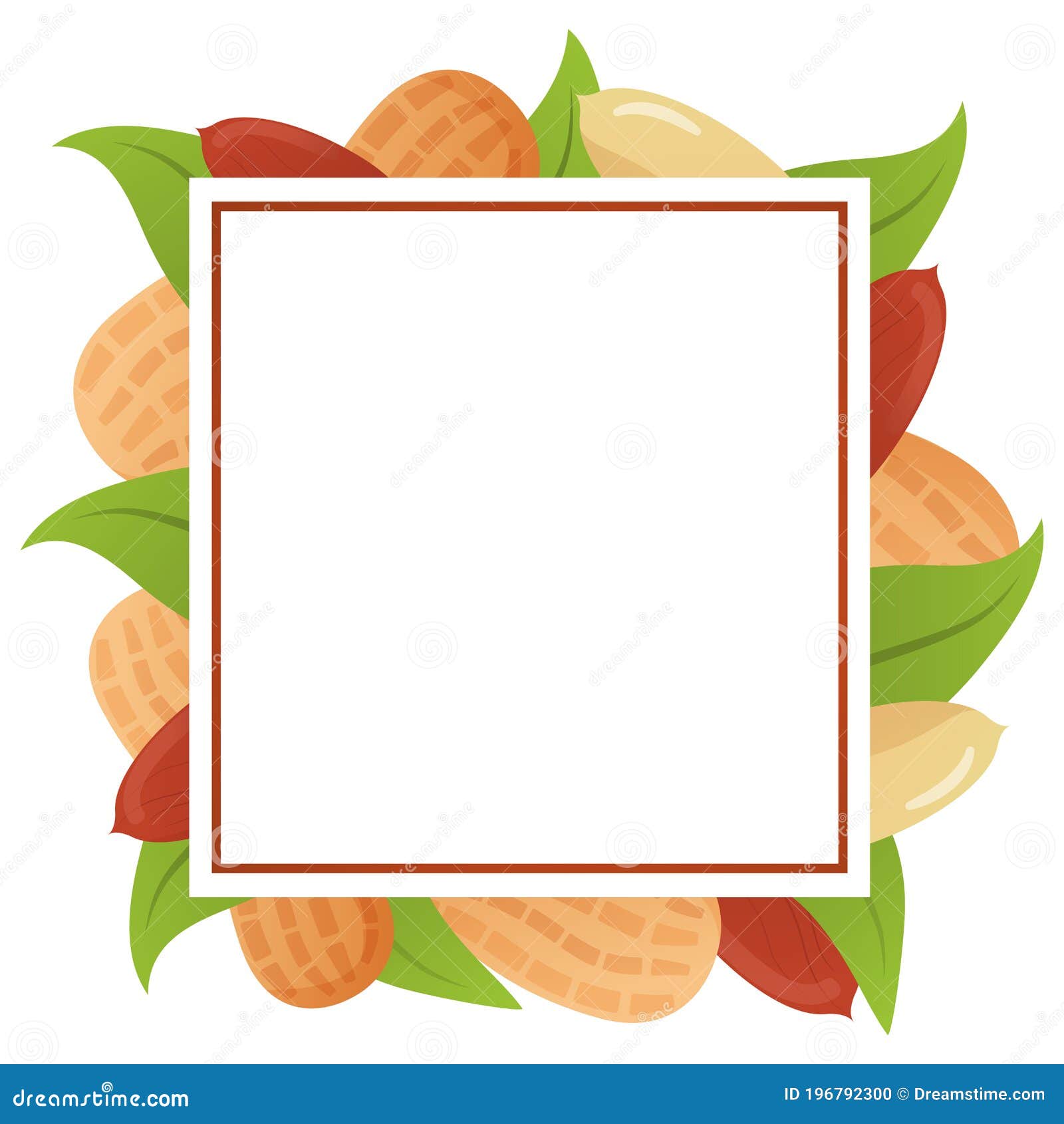 Template of a Frame Peanut Banner with Leaves . Stock Vector ...
