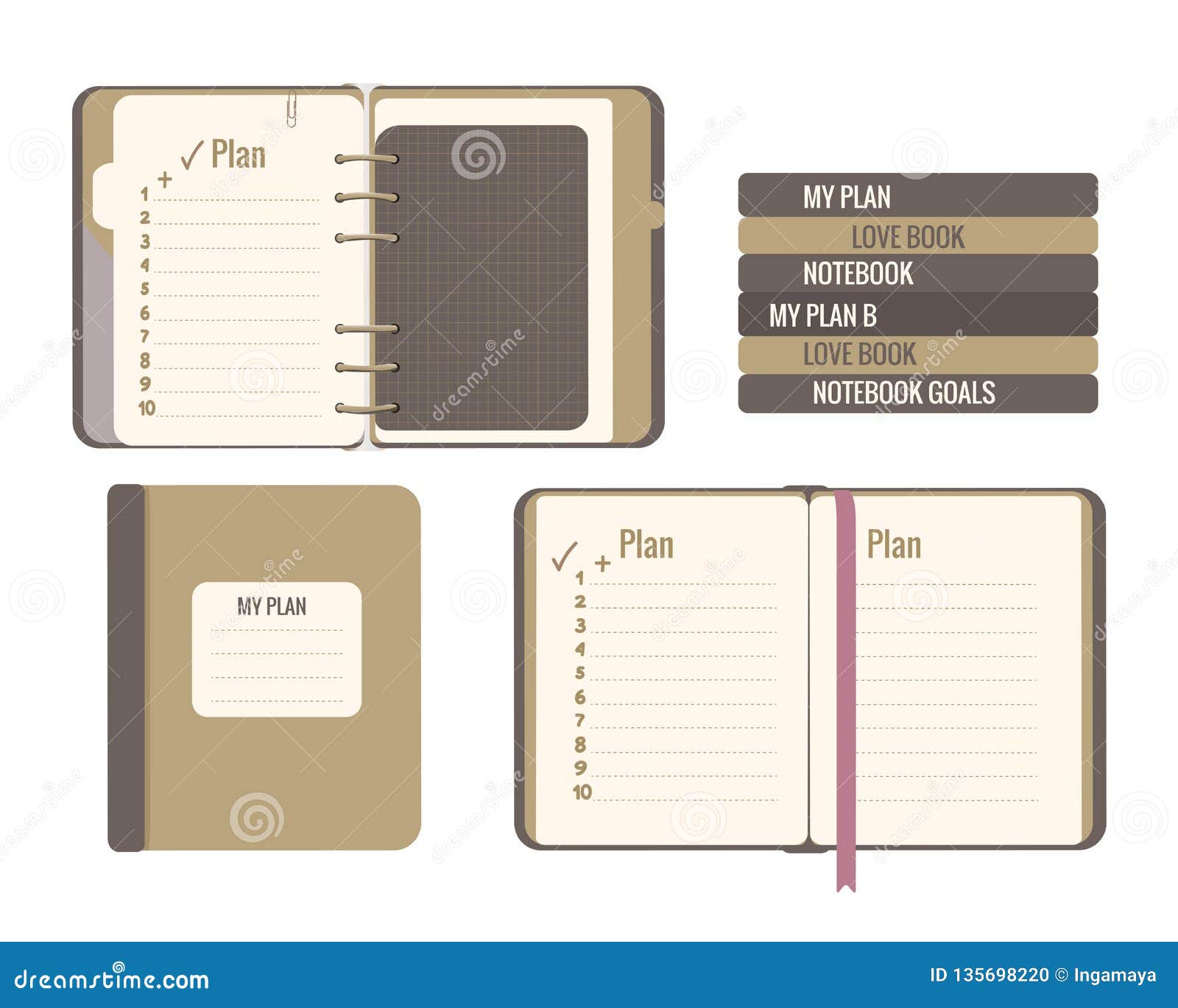 Vector Flat Illustration Isolated on White. School Bibliography Plan ...