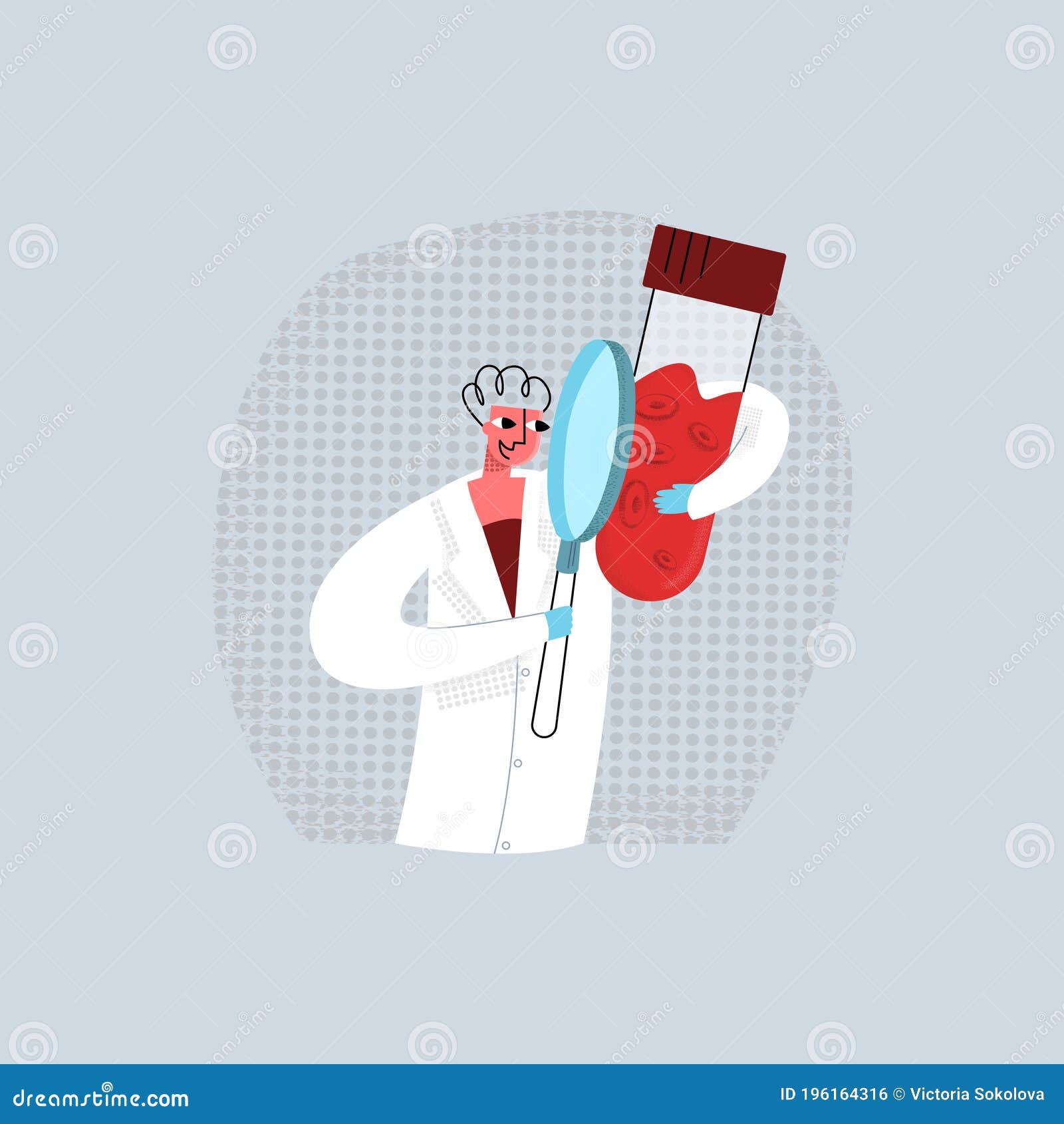 Vector Flat Illustration with Laboratory Assistant. Stock Vector ...