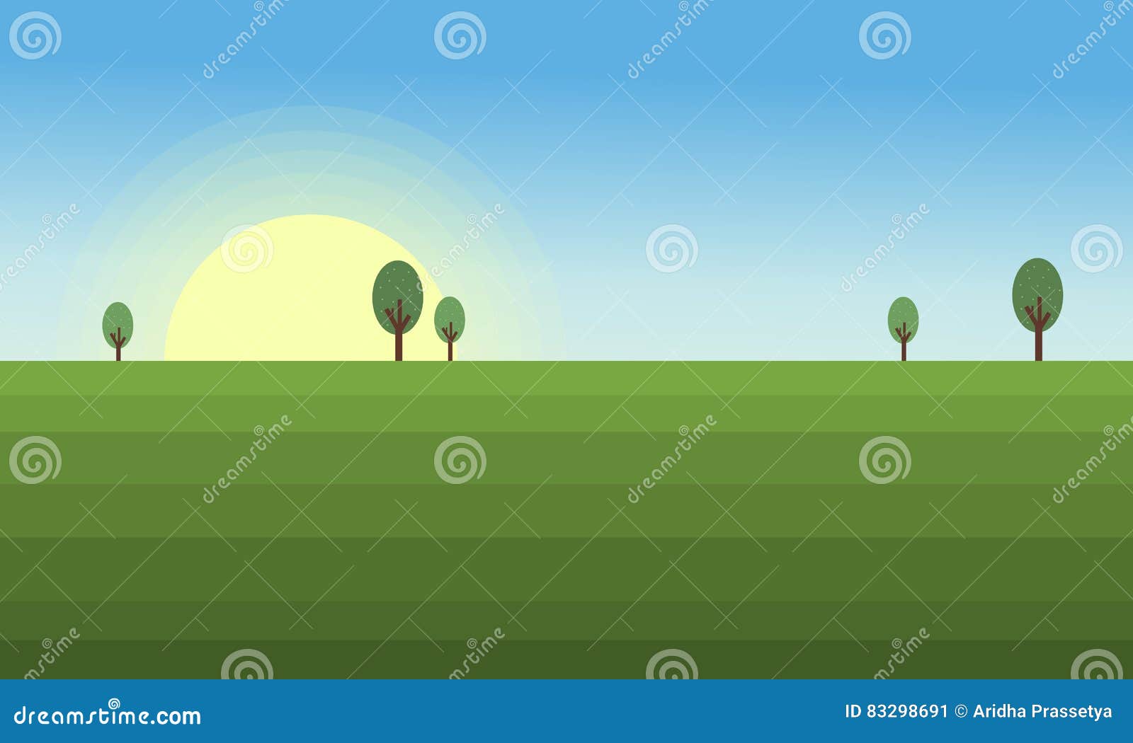 Vector Flat Illustration Landscape Design Stock Vector - Illustration ...
