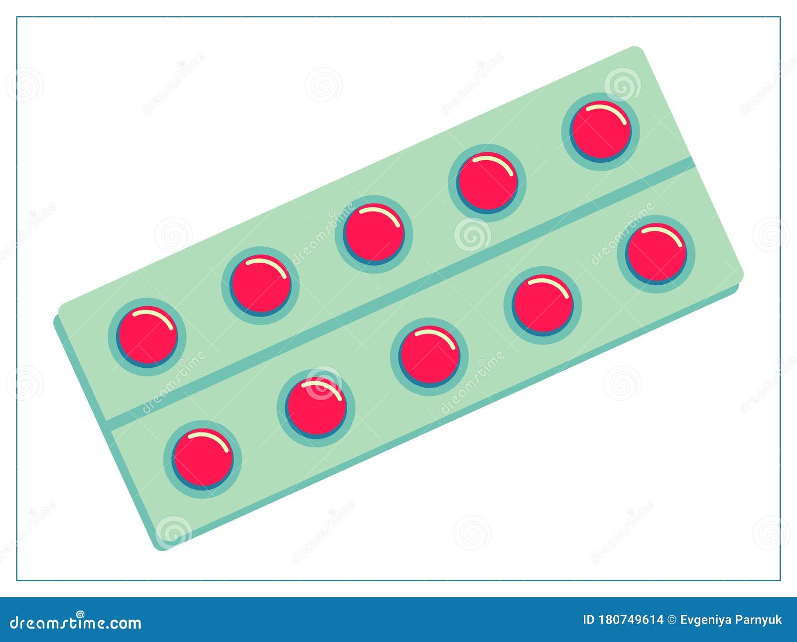 Vector Flat Illustration with a Packing Blister with Capsules and ...