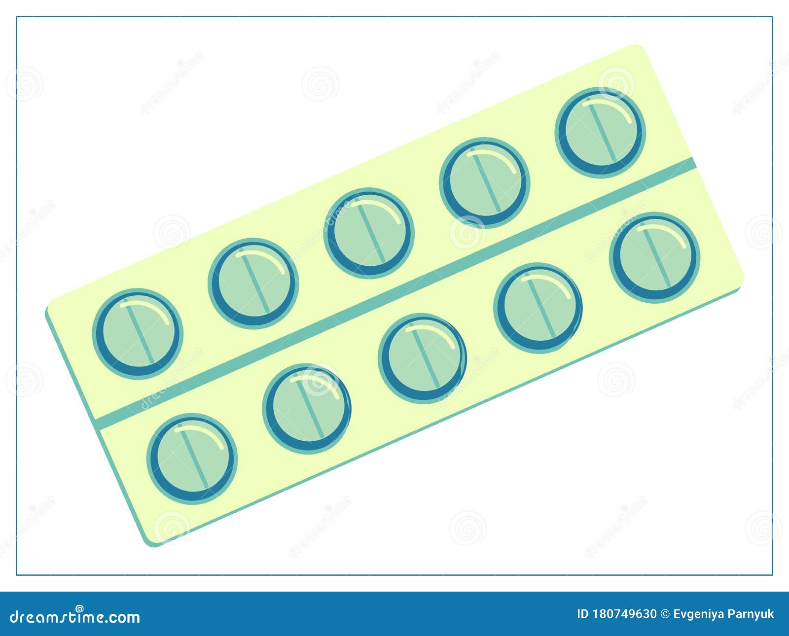 Vector Flat Illustration with a Packing Blister with Capsules and ...
