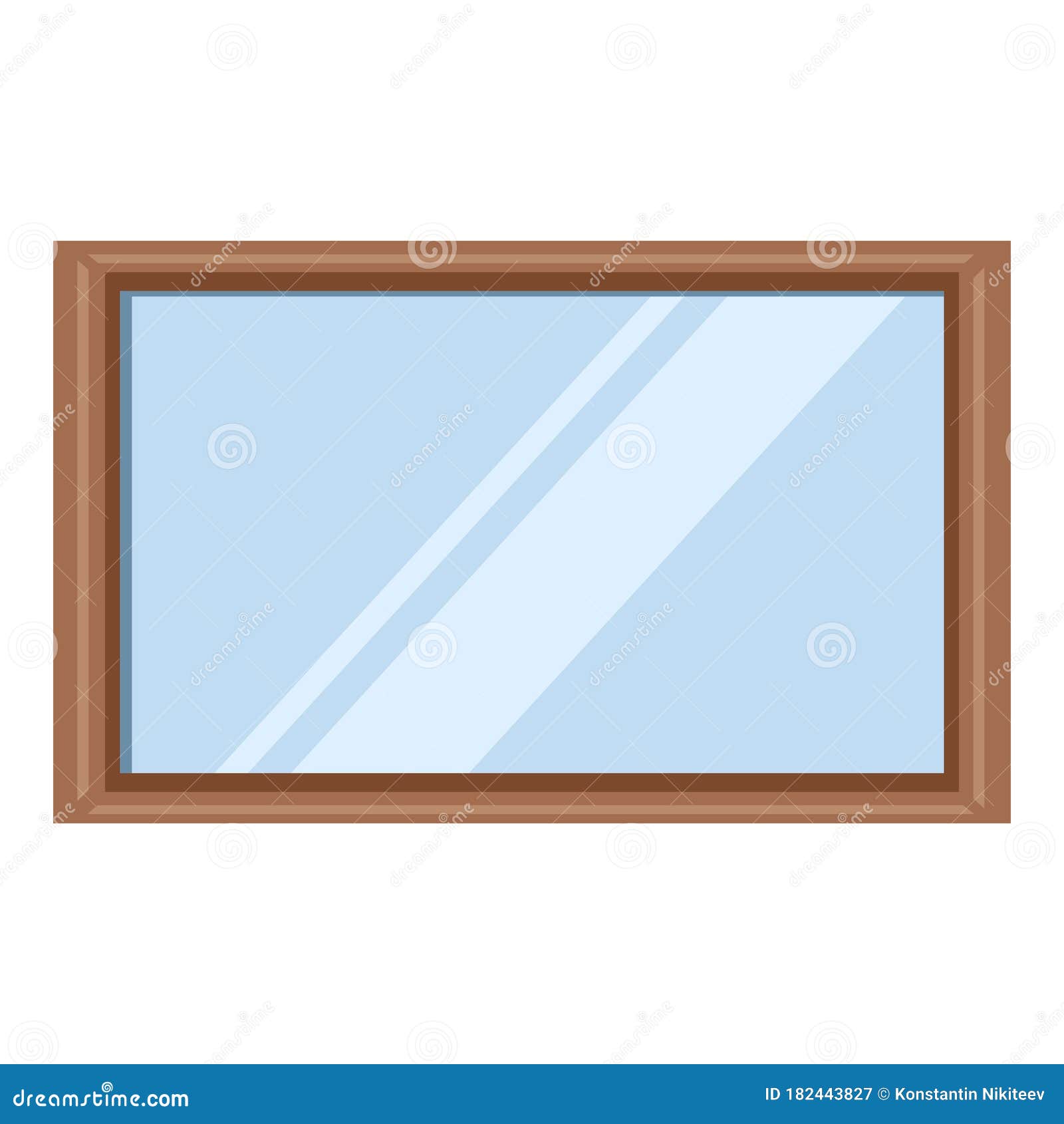 Vector Flat Illustration - Rectangle Mirror Stock Vector - Illustration ...