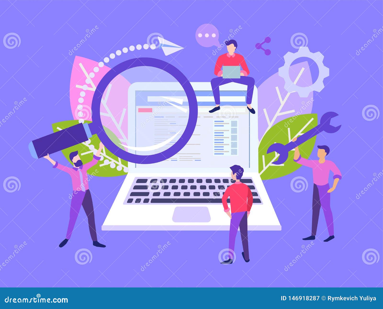 Vector Flat Illustration SEO and Information Search Concept Stock ...