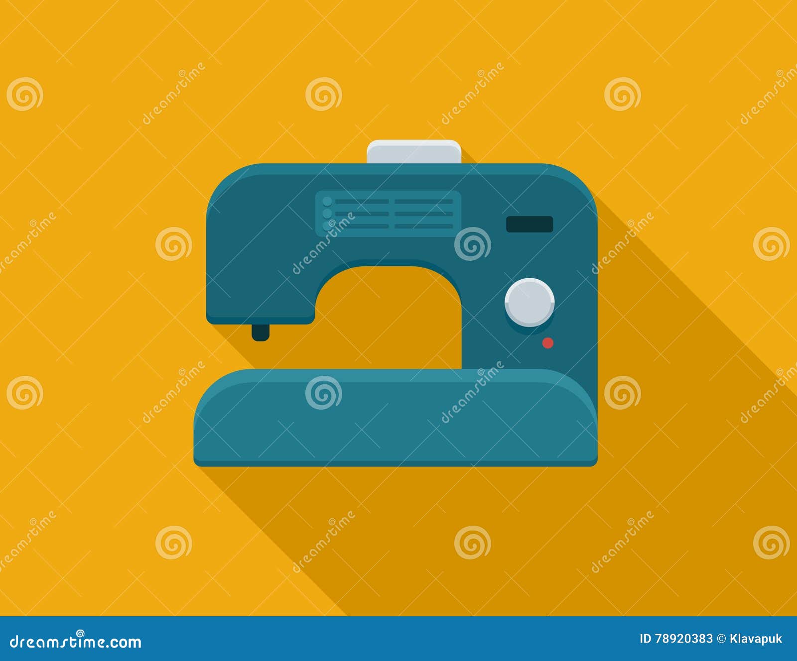 Vector Flat Illustration Sewing Machine. Stock Vector - Illustration of ...