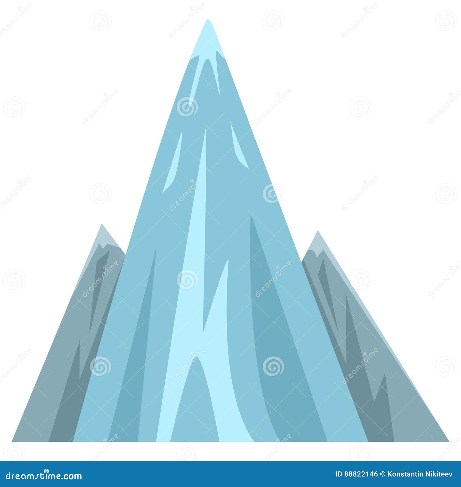 Vector Flat Illustration - Three Blue Mountains Stock Vector ...