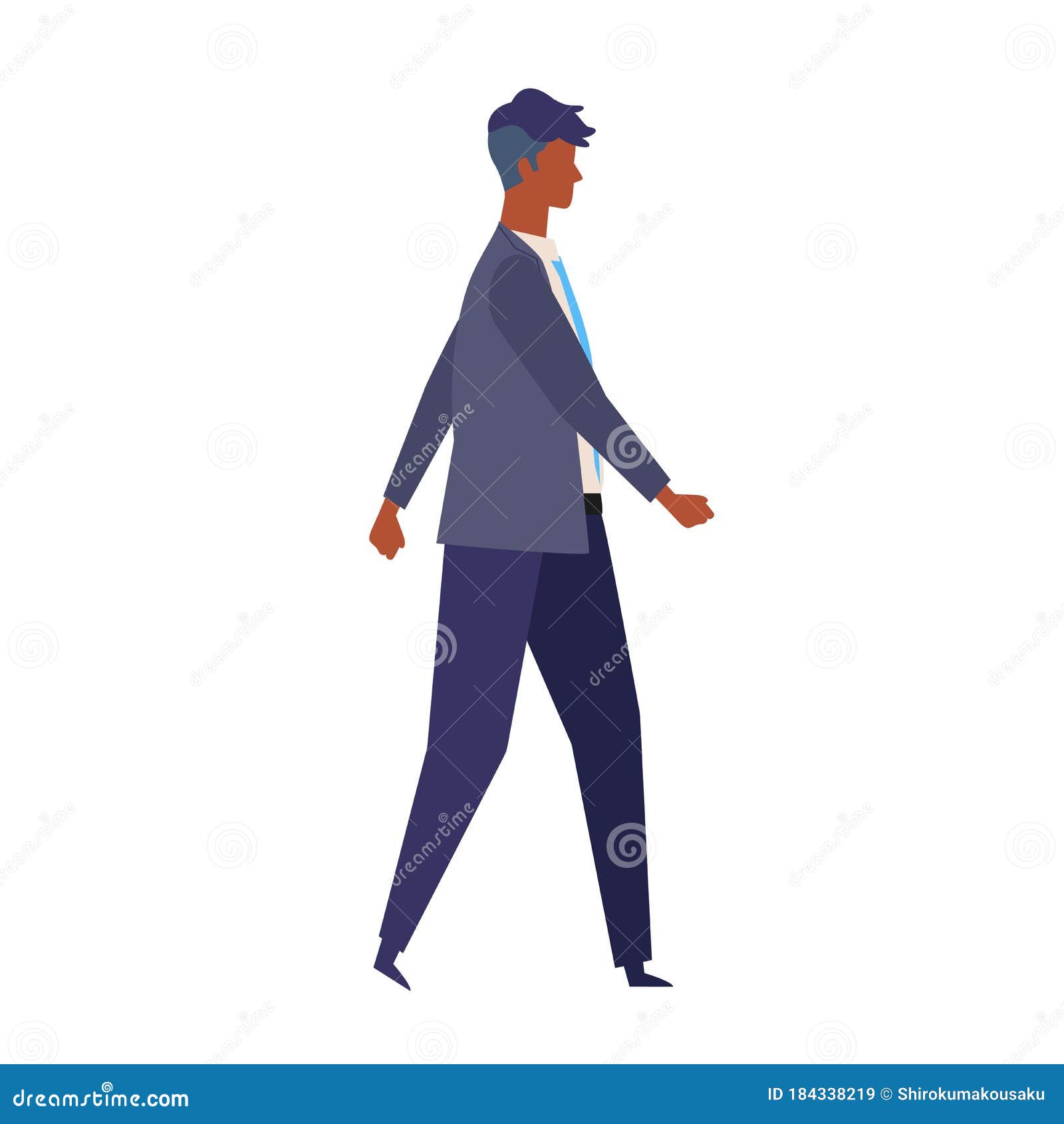Vector Flat Illustration of Walking Man Stock Vector - Illustration of ...
