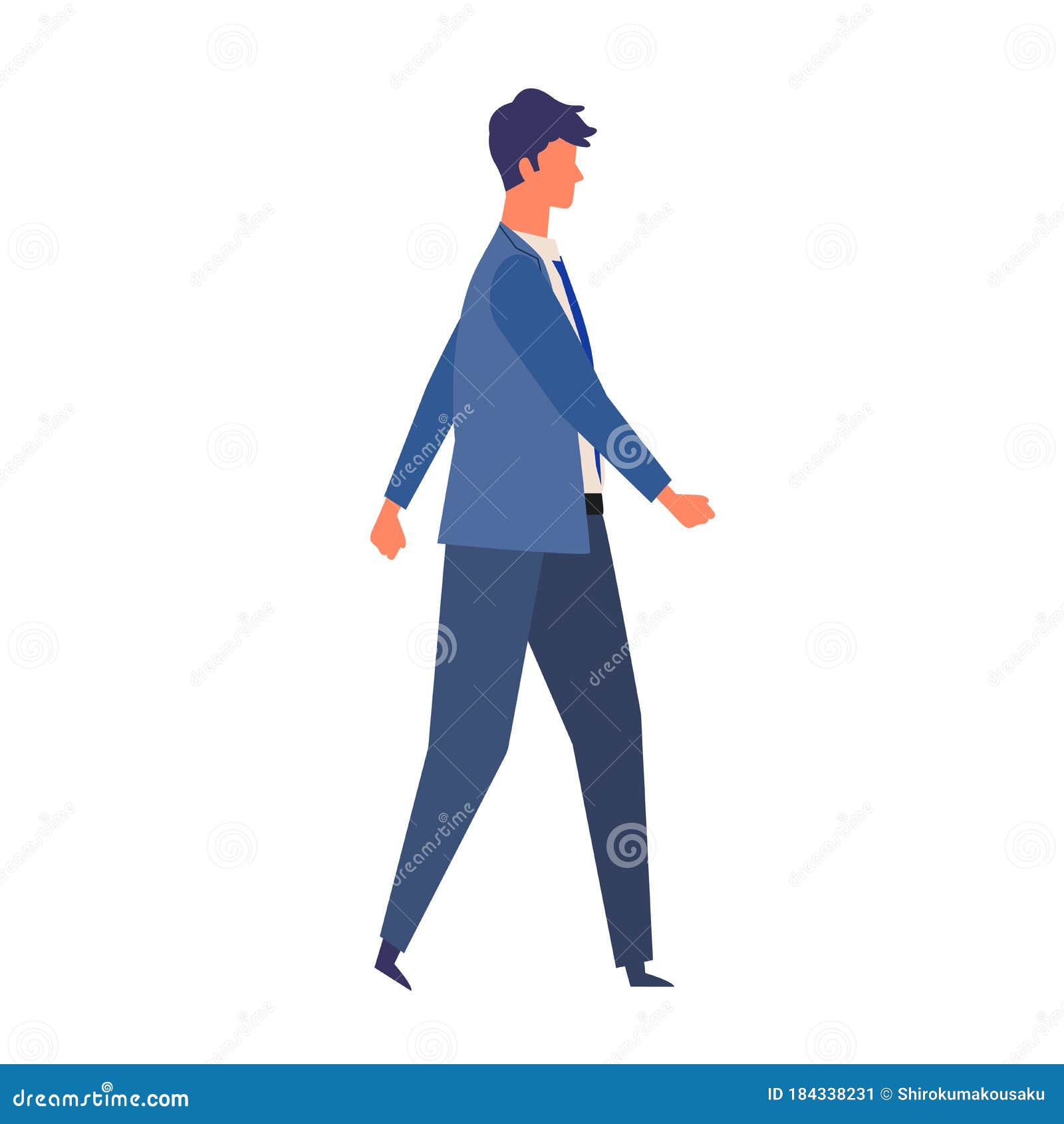 Vector Flat Illustration of Walking Man Stock Vector - Illustration of ...