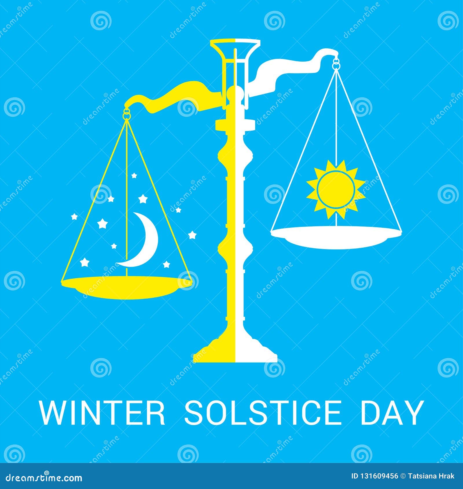 Vector Flat Illustration of Winter Solstice. Stock Vector ...