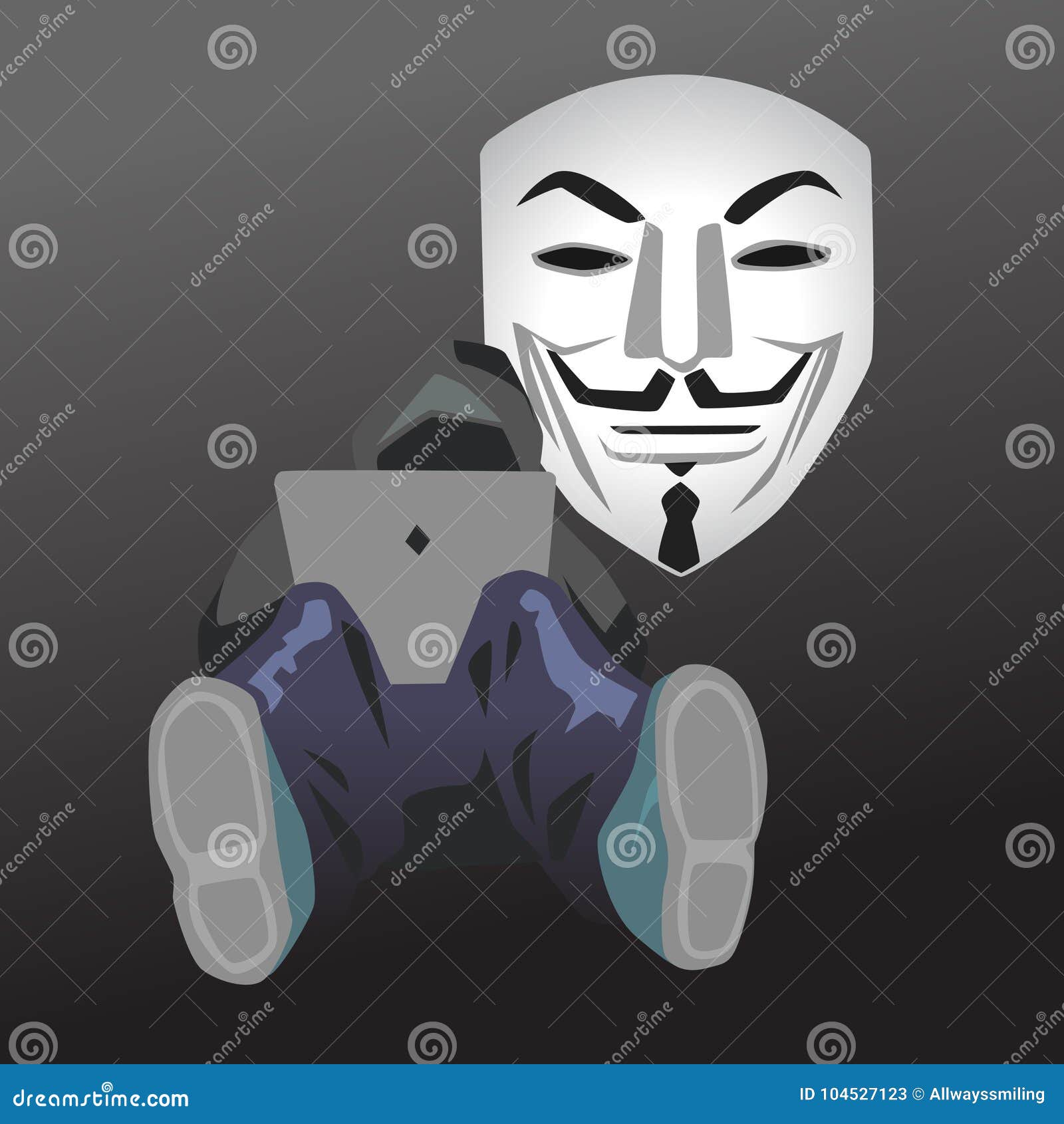 Hacker is Using Computer To Attack Vector Illustration Editorial Stock ...