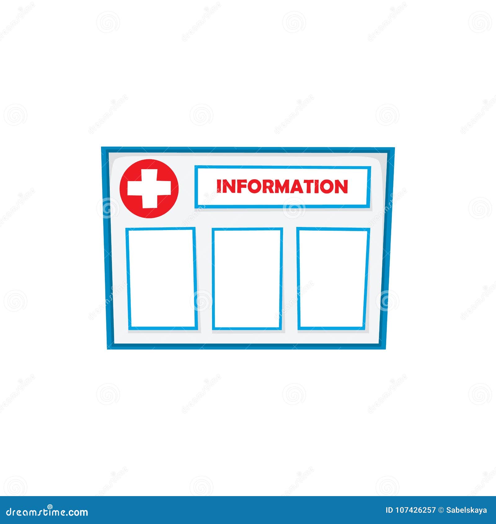 Vector Flat Information Board Isolated Stock Vector - Illustration of ...