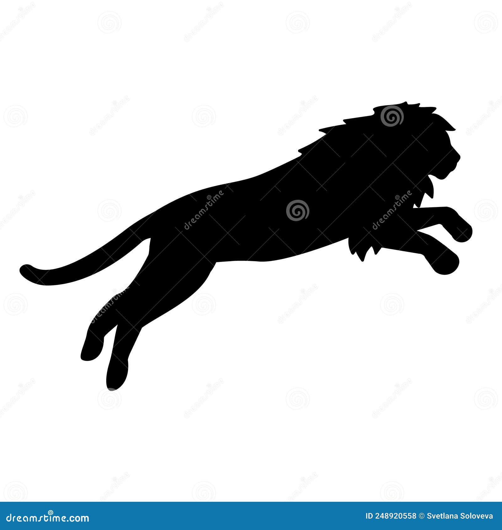 Vector Flat Jumping Lion Silhouette Stock Vector - Illustration of logo ...