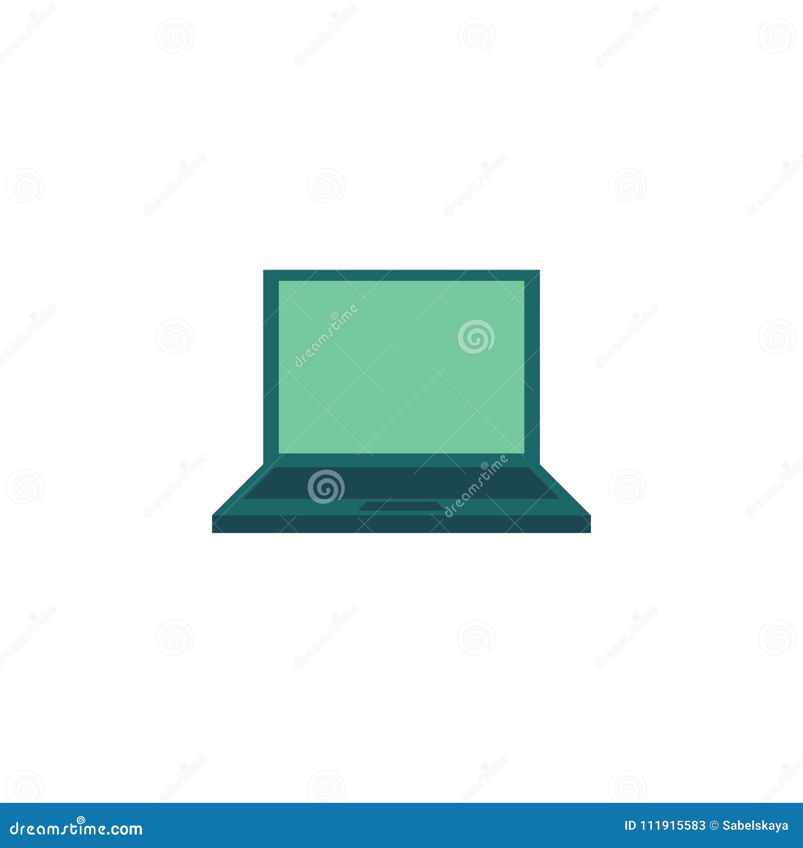 Vector Flat Laptop Computer Icon. Stock Vector - Illustration of ...