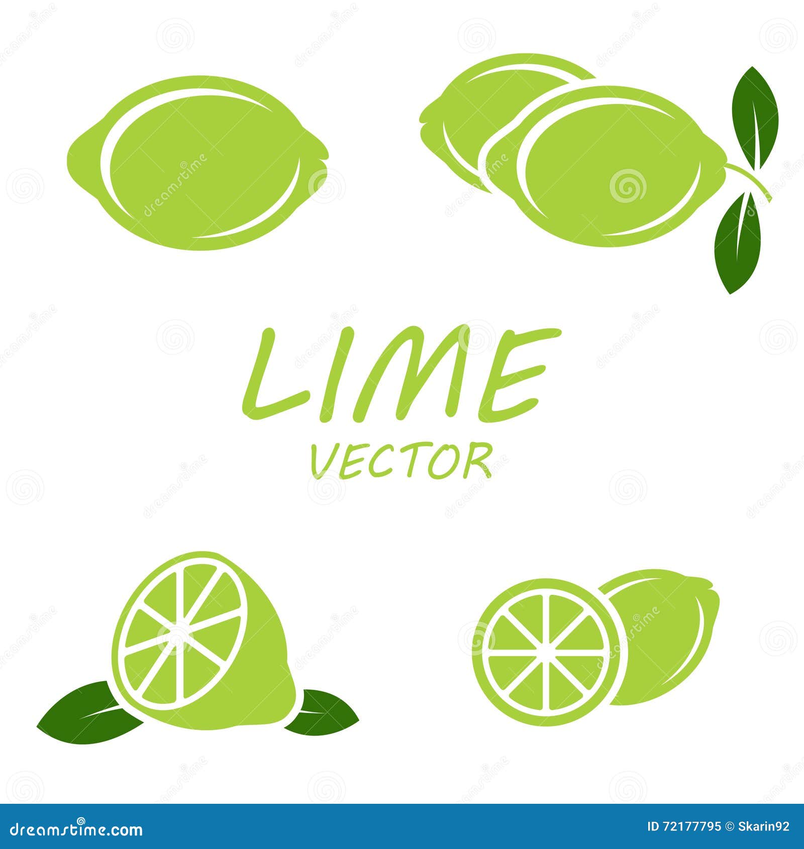 Vector flat lime icons set stock illustration. Illustration of ...