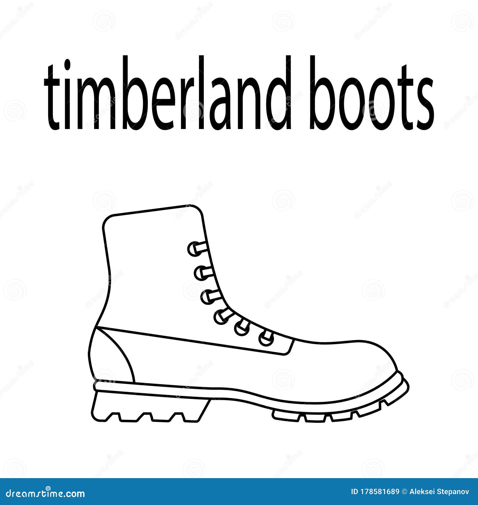 Vector Flat Line Icon of Woomen Designer Style Timberland Boots Stock ...